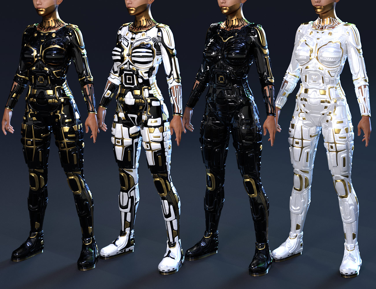 Cyber Guardian Outfit for Genesis 8 and 8.1 Females | Daz 3D