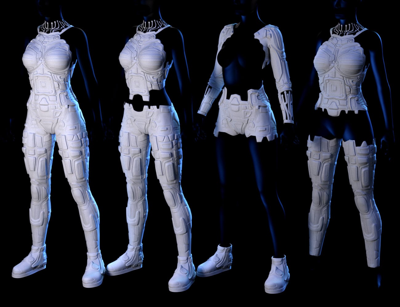 Cyber Guardian Outfit for Genesis 8 and 8.1 Females | Daz 3D