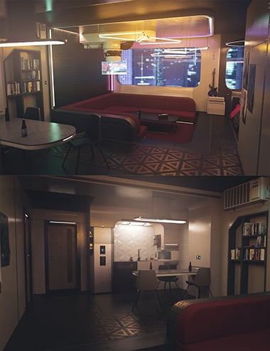 Cyberpunk Studio Apartment | Daz 3D