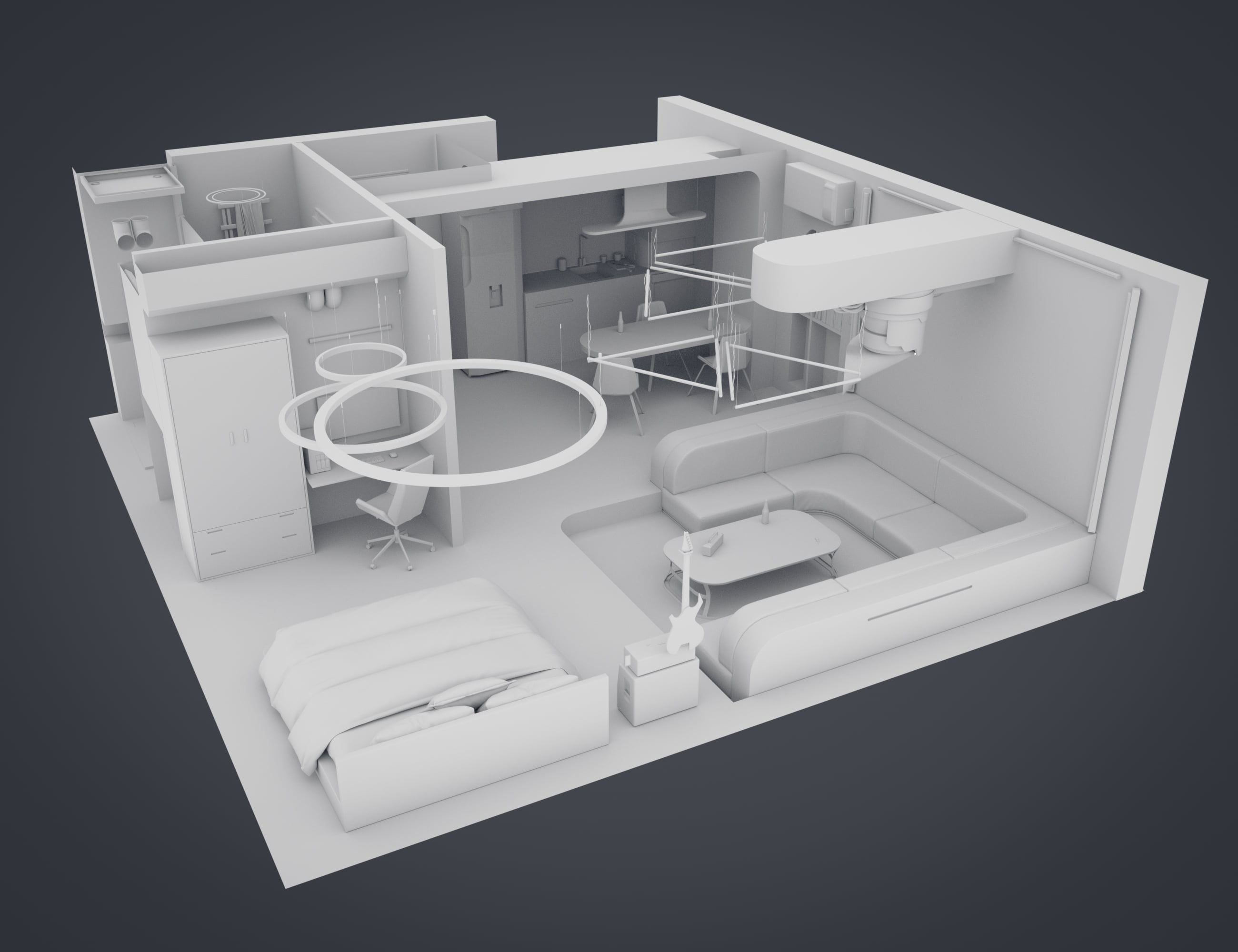 Cyberpunk Studio Apartment | Daz 3D