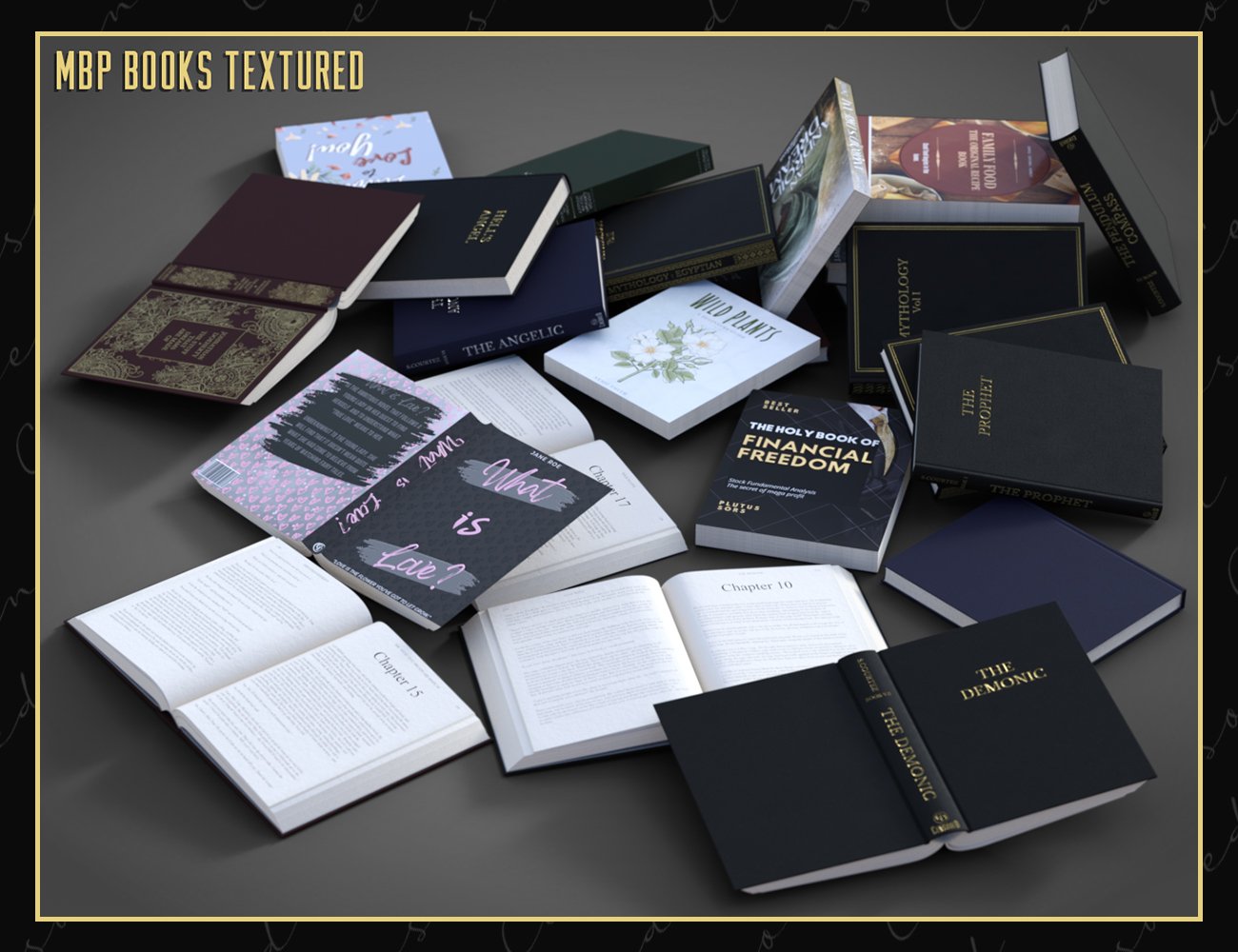 Modern Book Prop Pack | Daz 3D
