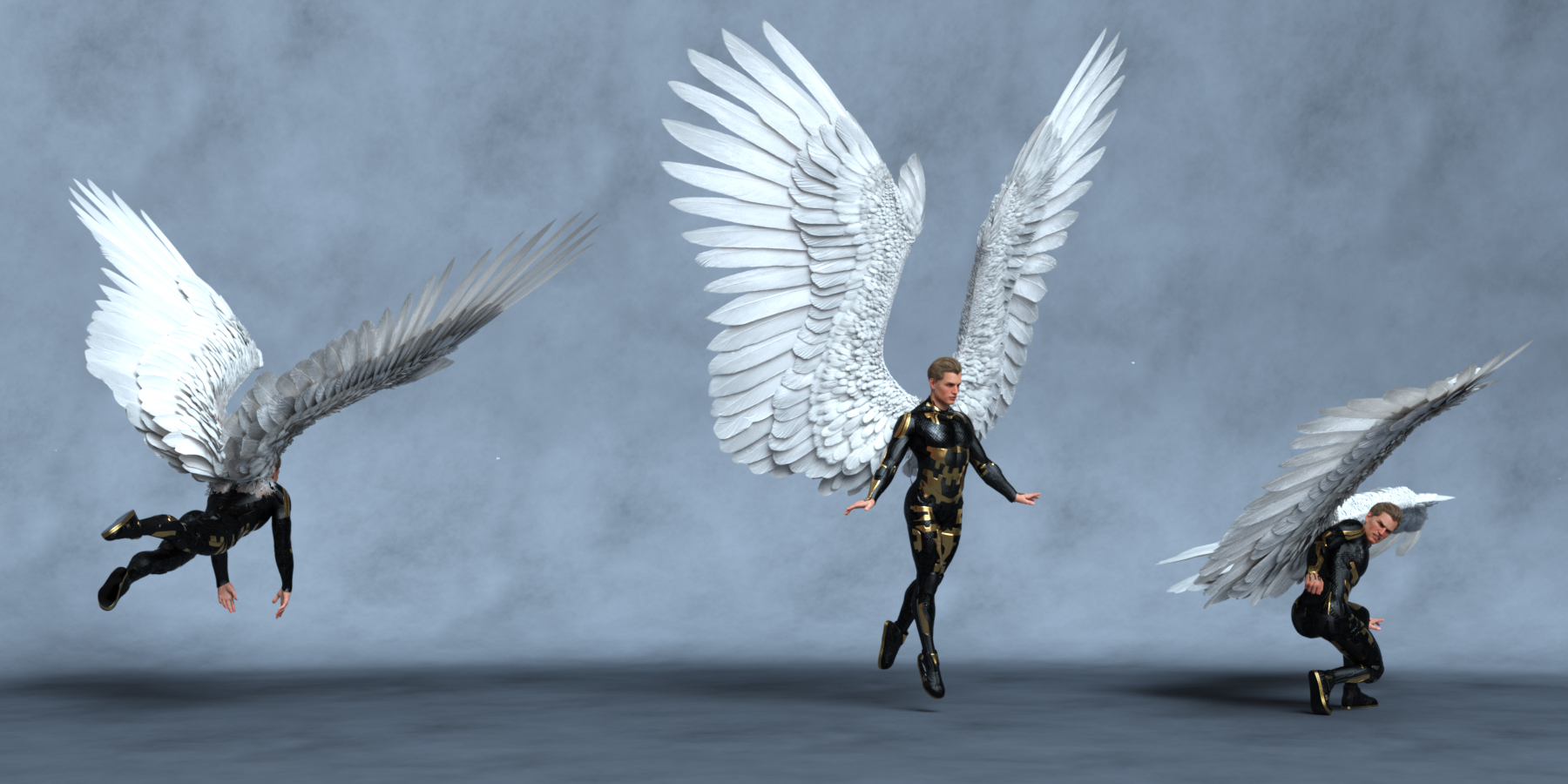 Metatron Hierarchical Poses for Genesis 8.1 Male and Avija Wings | Daz 3D