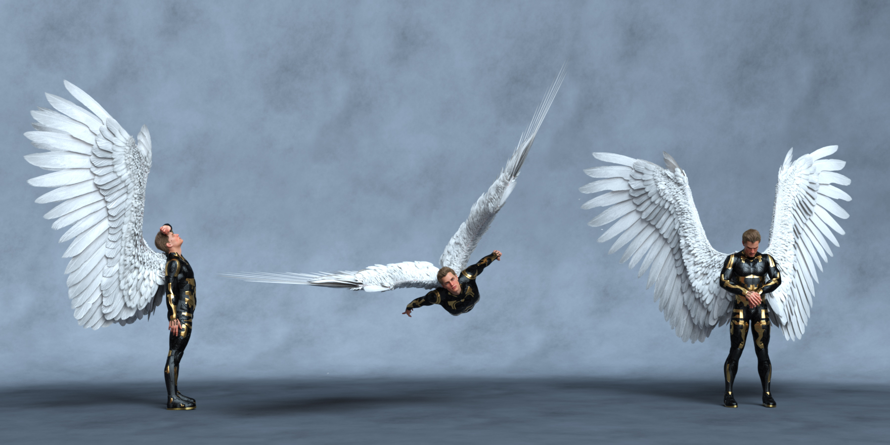 Metatron Hierarchical Poses for Genesis 8.1 Male and Avija Wings | Daz 3D