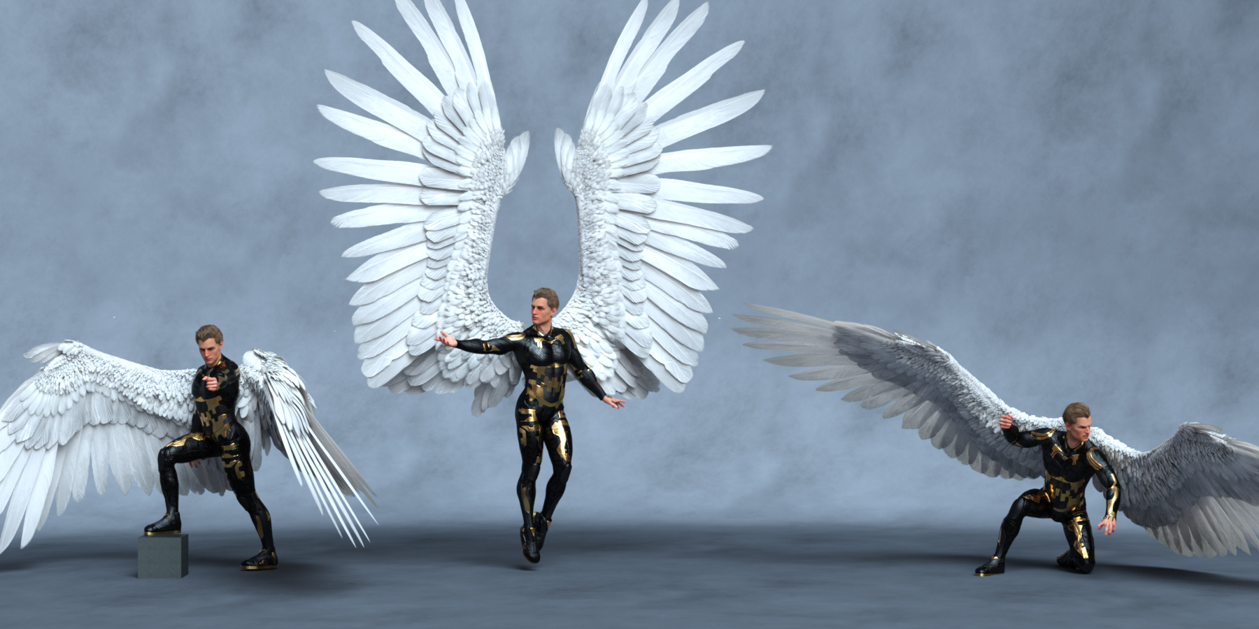 Metatron Hierarchical Poses for Genesis 8.1 Male and Avija Wings | Daz 3D