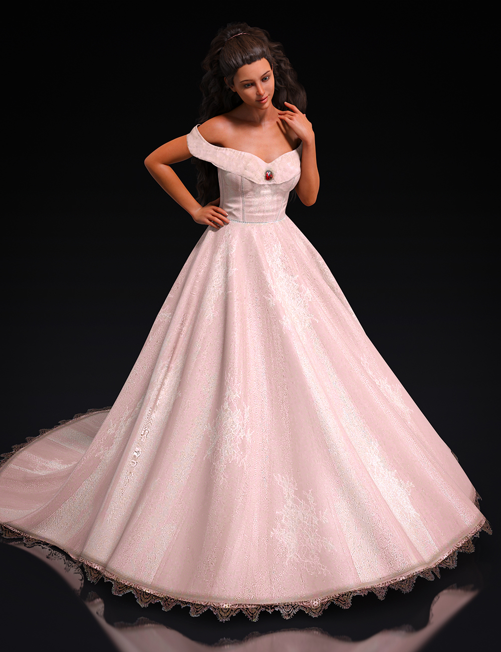 dForce Wishful Princess Outfit for Genesis 8 and 8.1 Females | Daz 3D