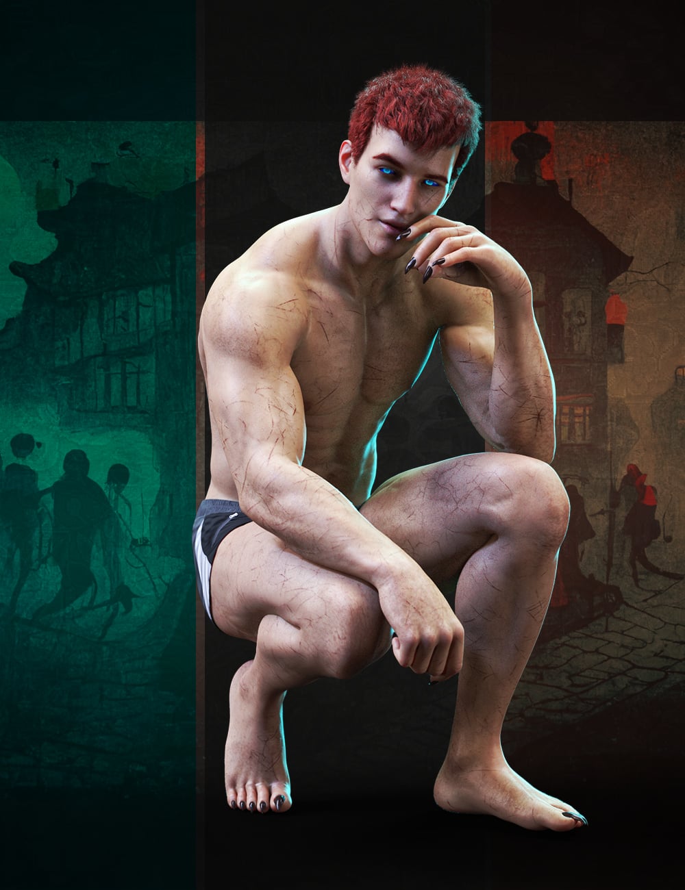 Soft Skin Transition Materials 2 for Genesis 8 and 8.1 Males | Daz 3D