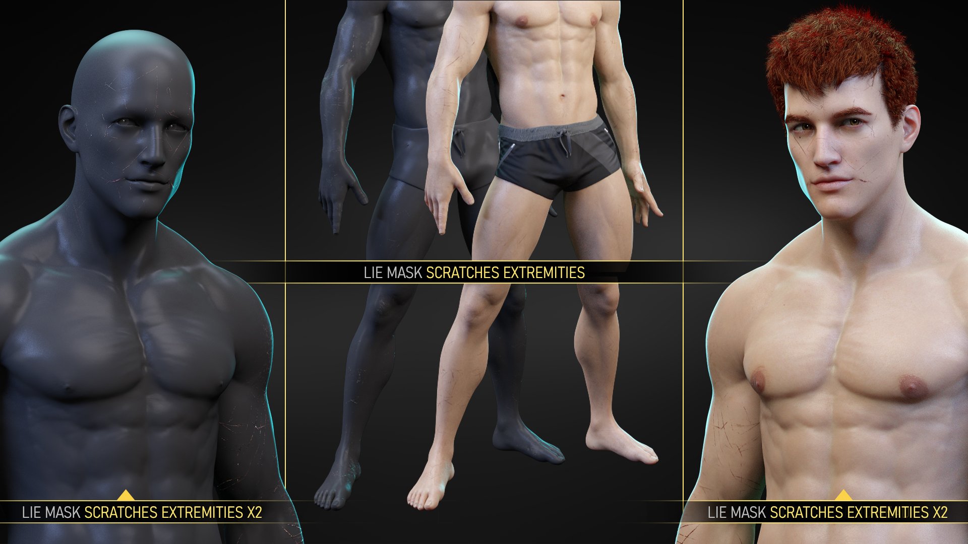 Soft Skin Transition Materials 2 for Genesis 8 and 8.1 Males | Daz 3D