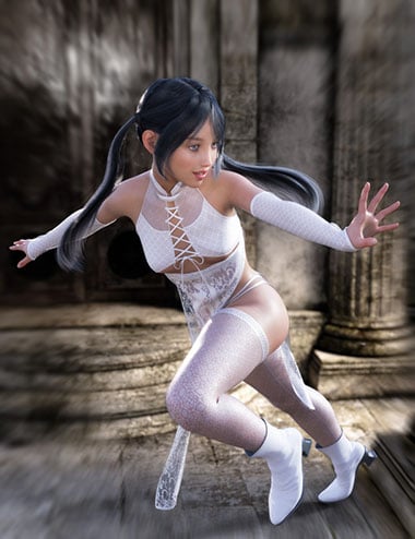 dForce Gentle Fighter Outfit for Genesis 8 and 8.1 Females | Daz 3D