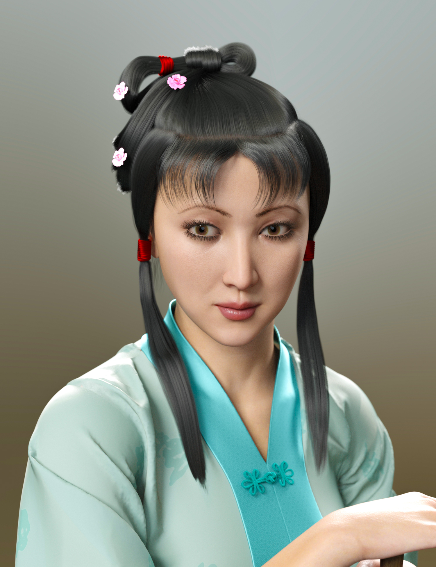 MK Lin Bun Hair for Genesis 8 and 8.1 Females | Daz 3D