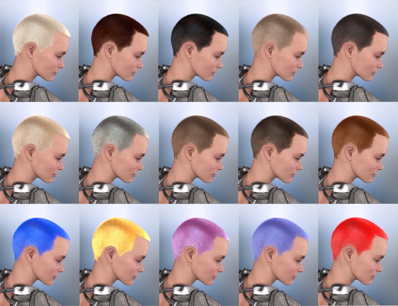 dForce Ultimate Buzzcut Hair for Genesis 9 | Daz 3D