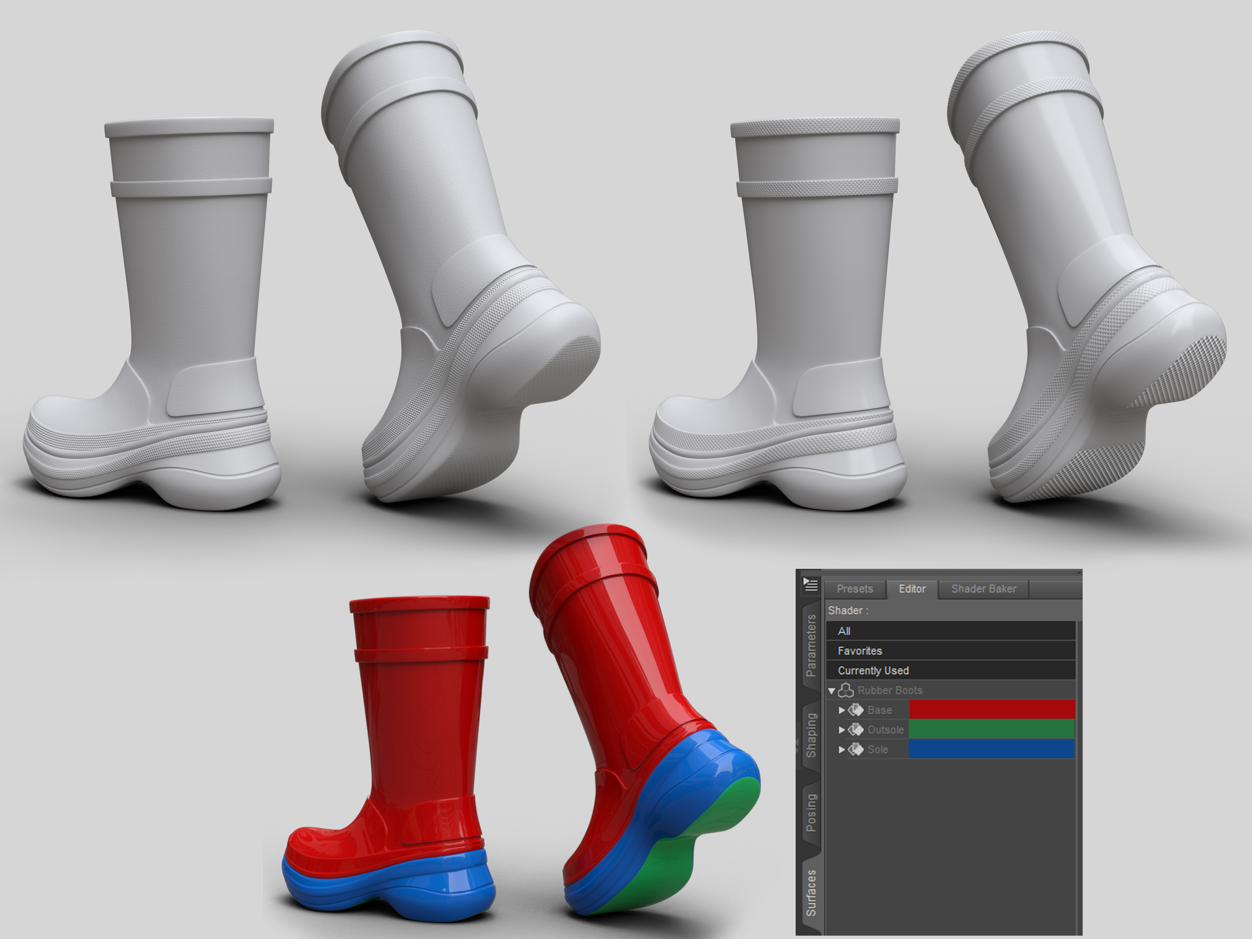 HL Rubber Boots for Genesis 8 and 8.1 Males | Daz 3D