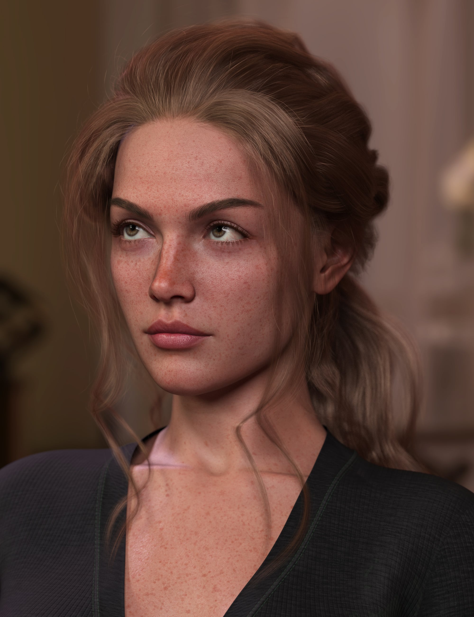 Soft Curls Ponytail for Genesis 9 | Daz 3D