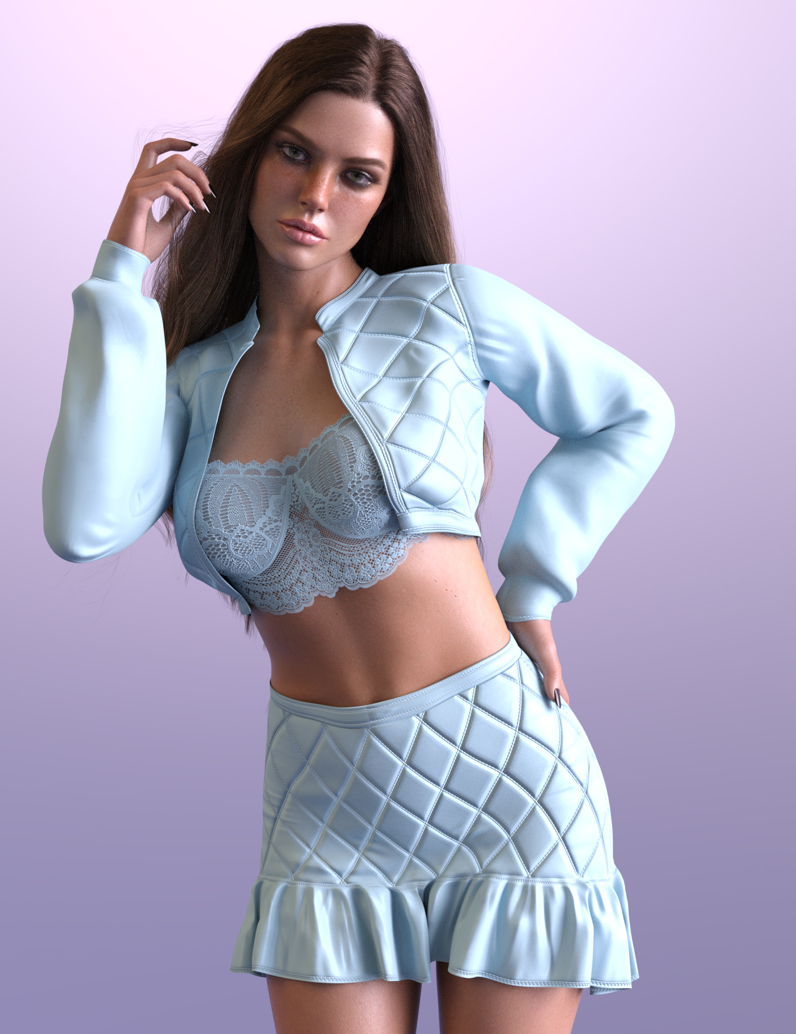 My Little Leather Outfit Top for Genesis 8 and 8.1 Females | Daz 3D