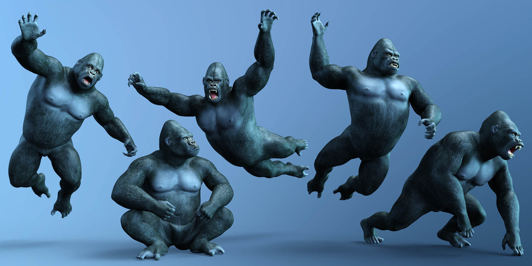 CDI Poses for Gorilla 8 | Daz 3D