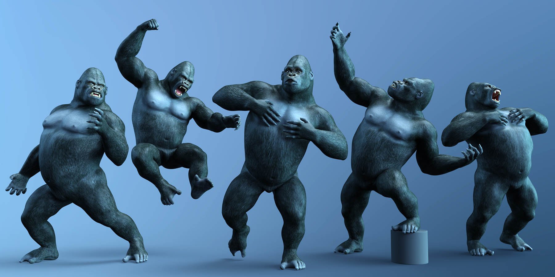 CDI Poses for Gorilla 8 | Daz 3D