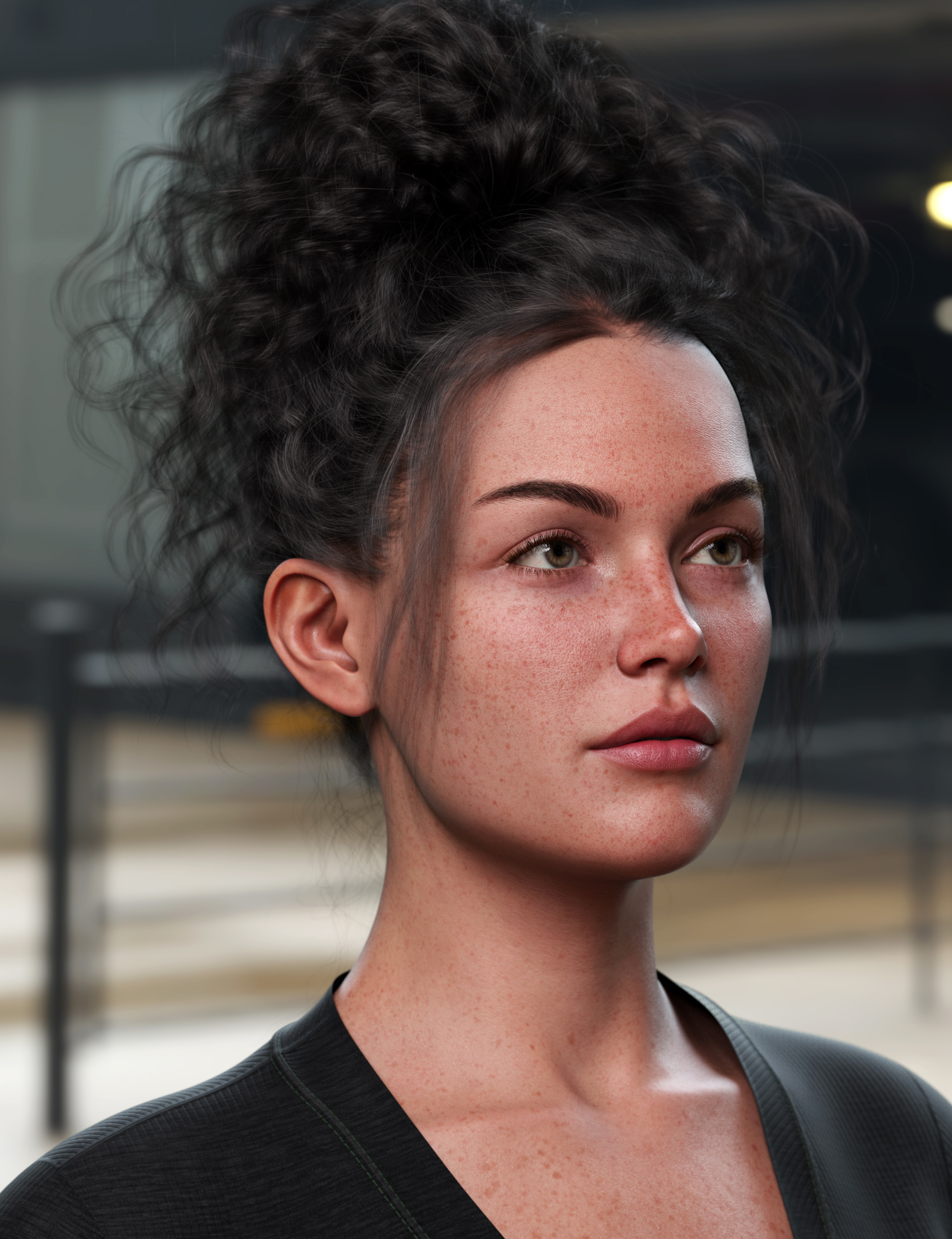 Curly Top Updo Hair for Genesis 9 | Daz 3D
