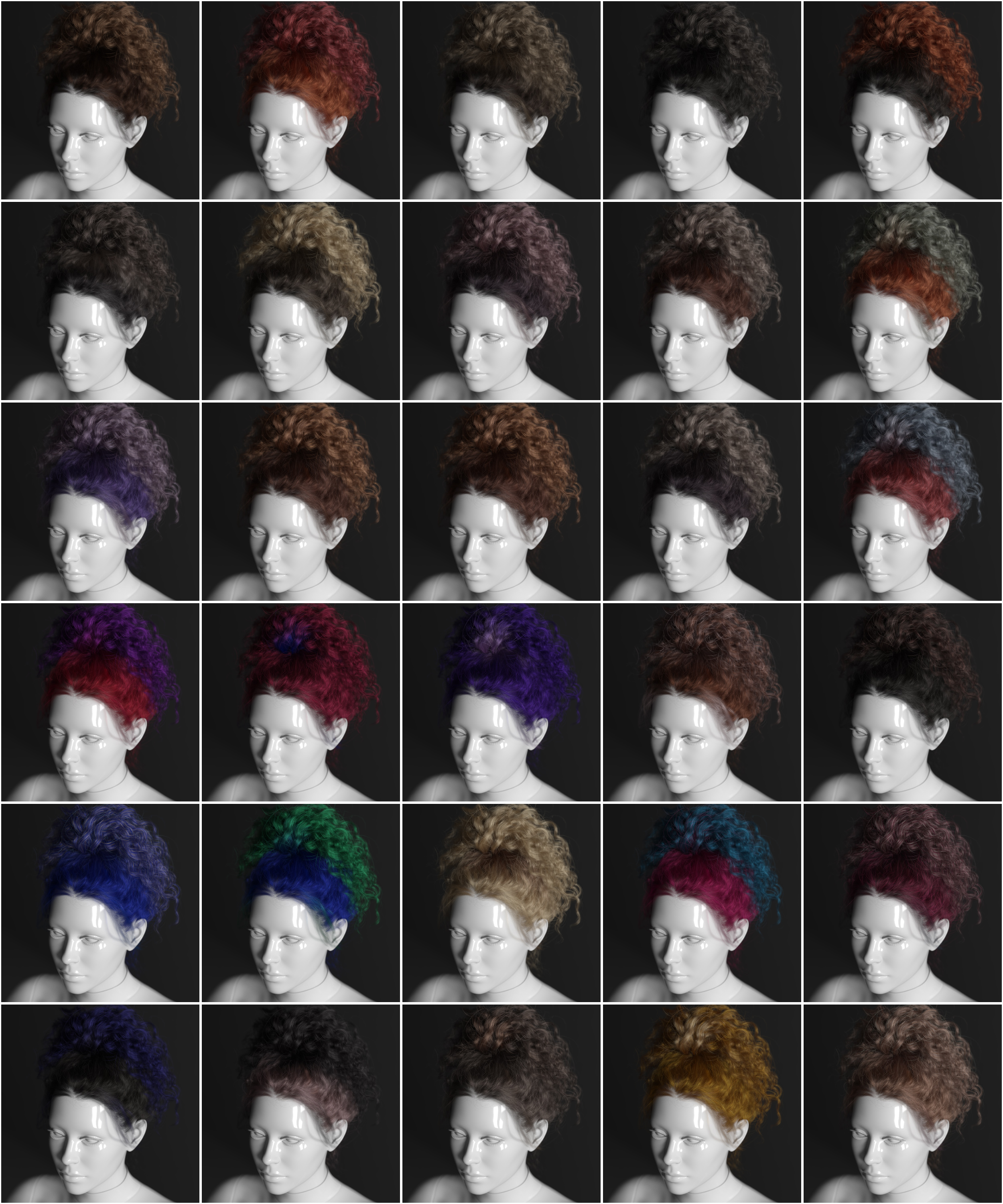 Curly Top Updo Hair Texture Expansion | Daz 3D