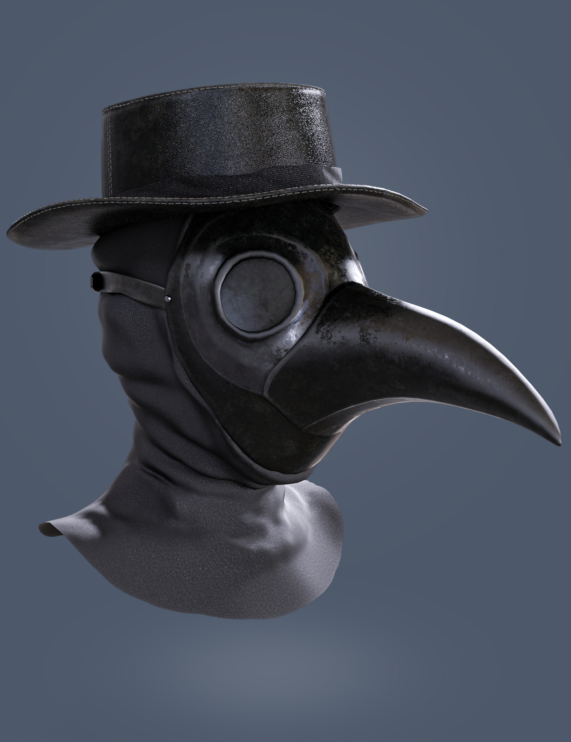 Halloween Plague Doctor Mask and Hat for Genesis 8 and 8.1 Males | Daz 3D