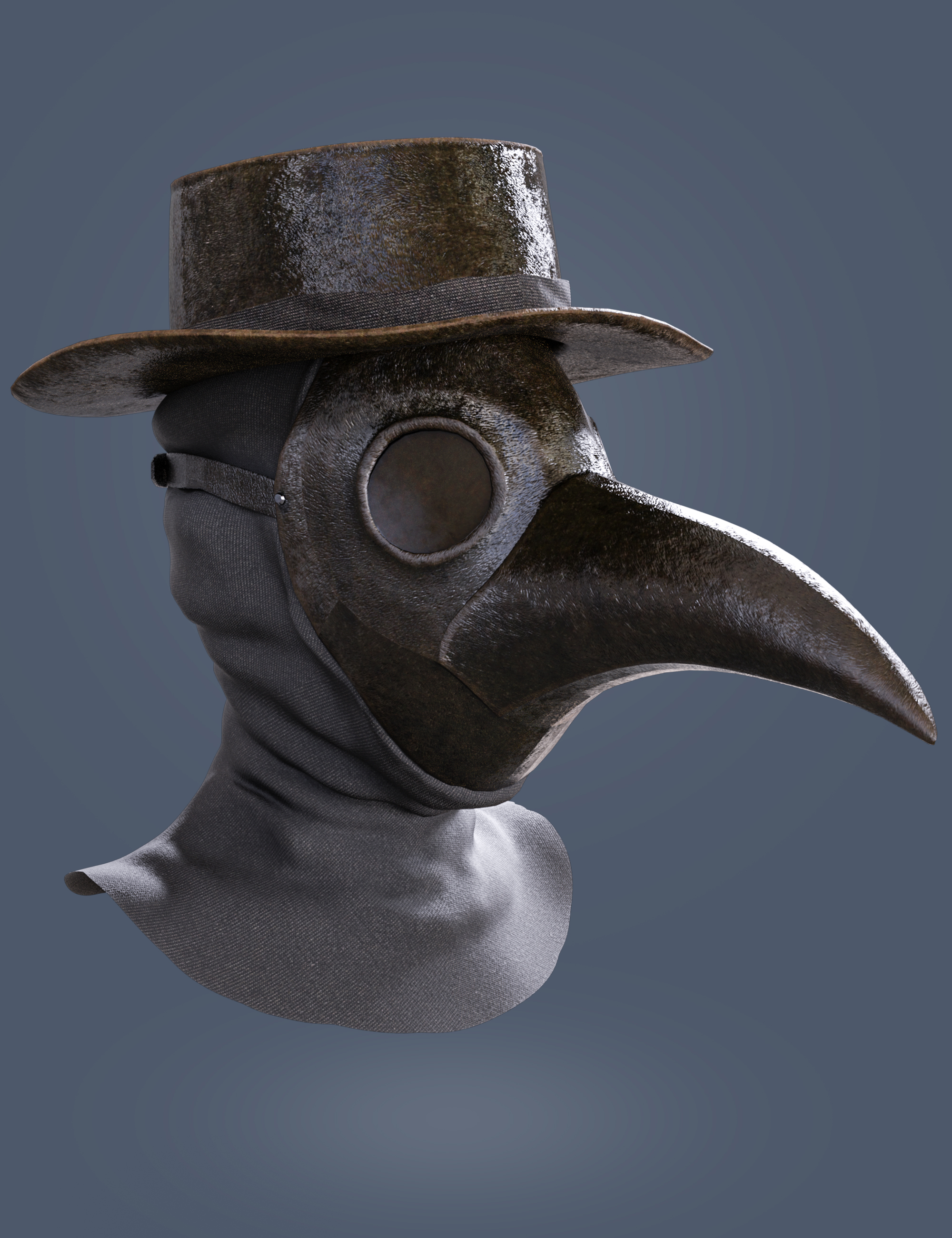 Halloween Plague Doctor Mask and Hat for Genesis 8 and 8.1 Males | Daz 3D