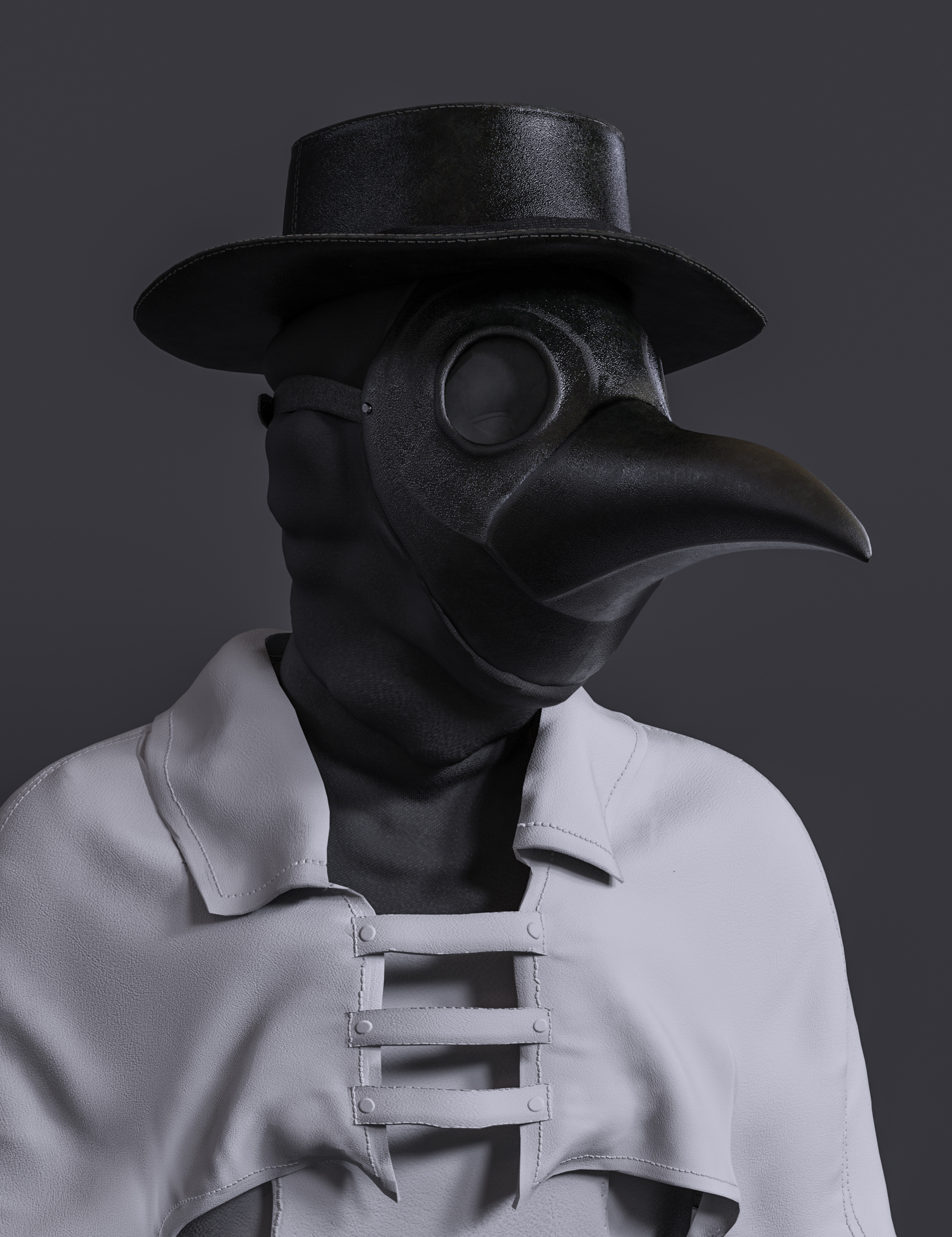 Halloween Plague Doctor Mask and Hat for Genesis 8 and 8.1 Males | Daz 3D