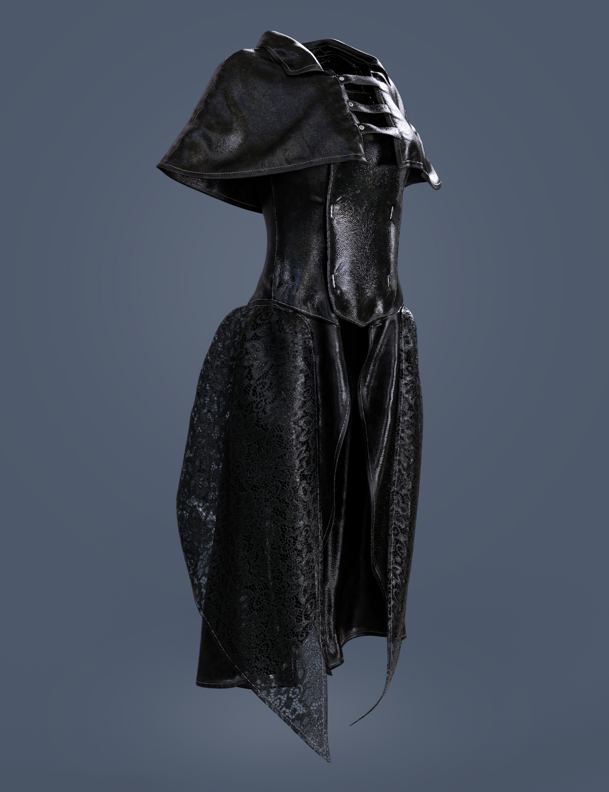 Halloween Plague Doctor dForce Dress and Cloak for Genesis 8 and 8.1 Females | Daz 3D