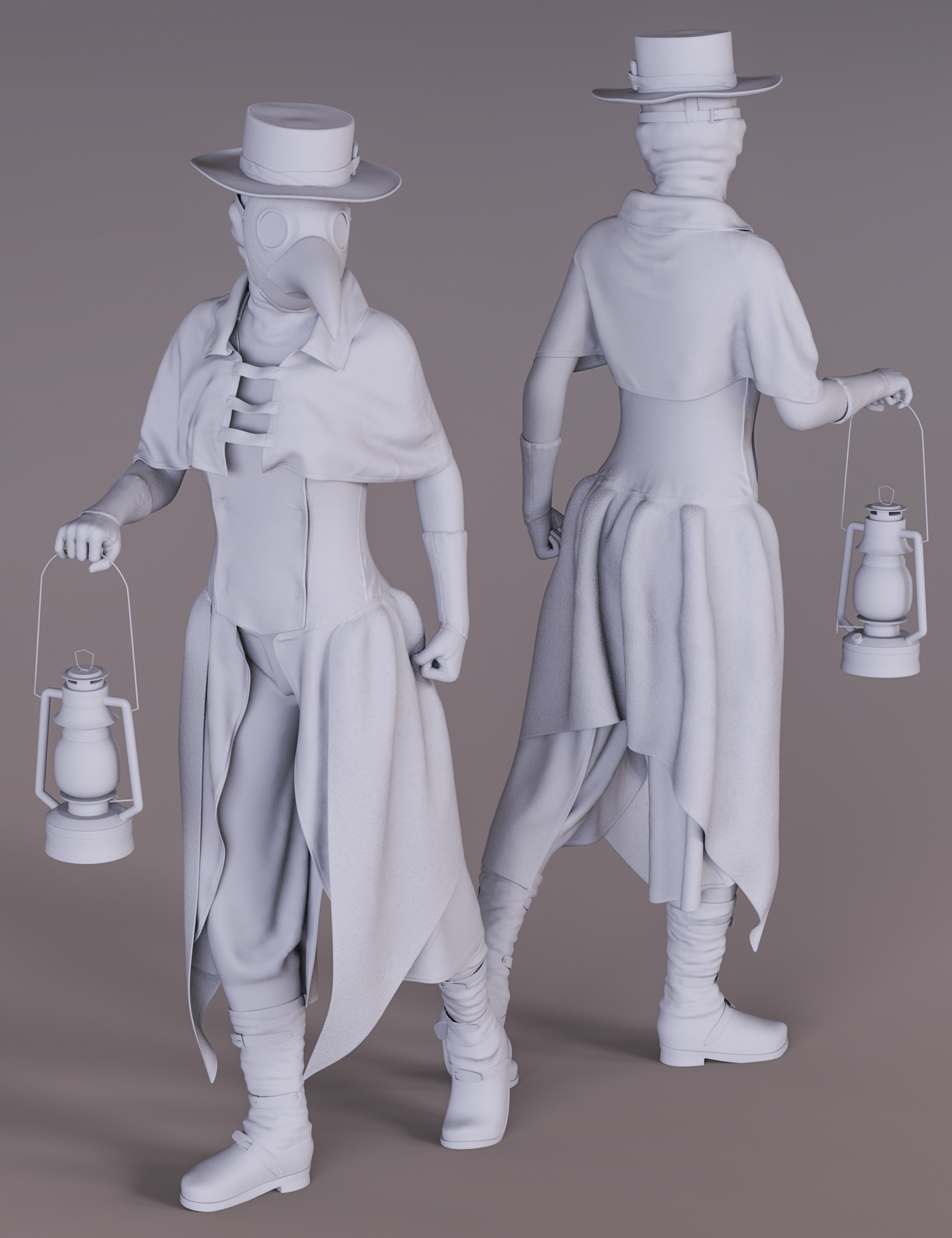 Halloween Plague Doctor Outfit for Genesis 8 and 8.1 Females | Daz 3D