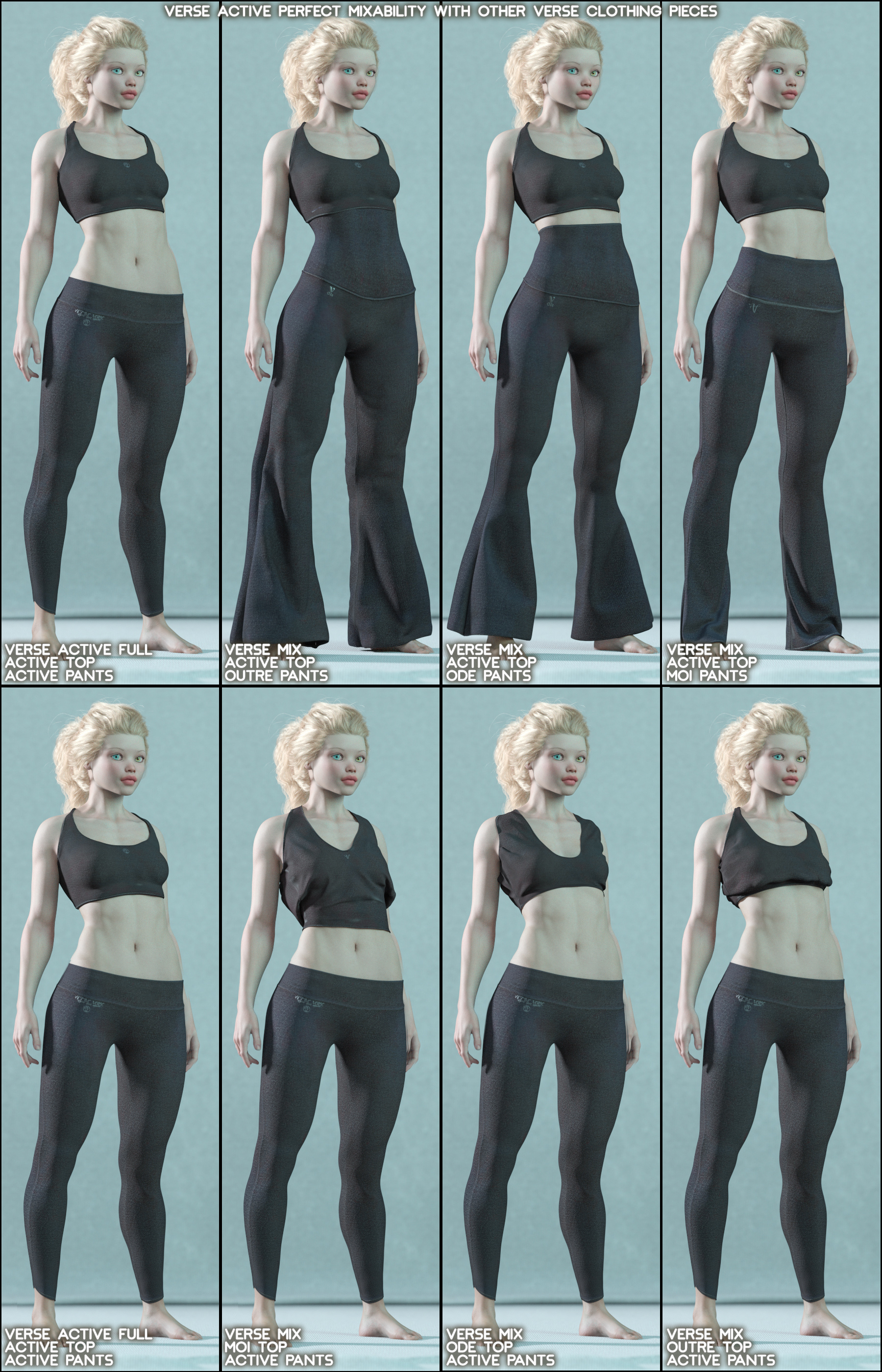 Verse Active Outfit for Genesis 8 and 8.1 Females | Daz 3D