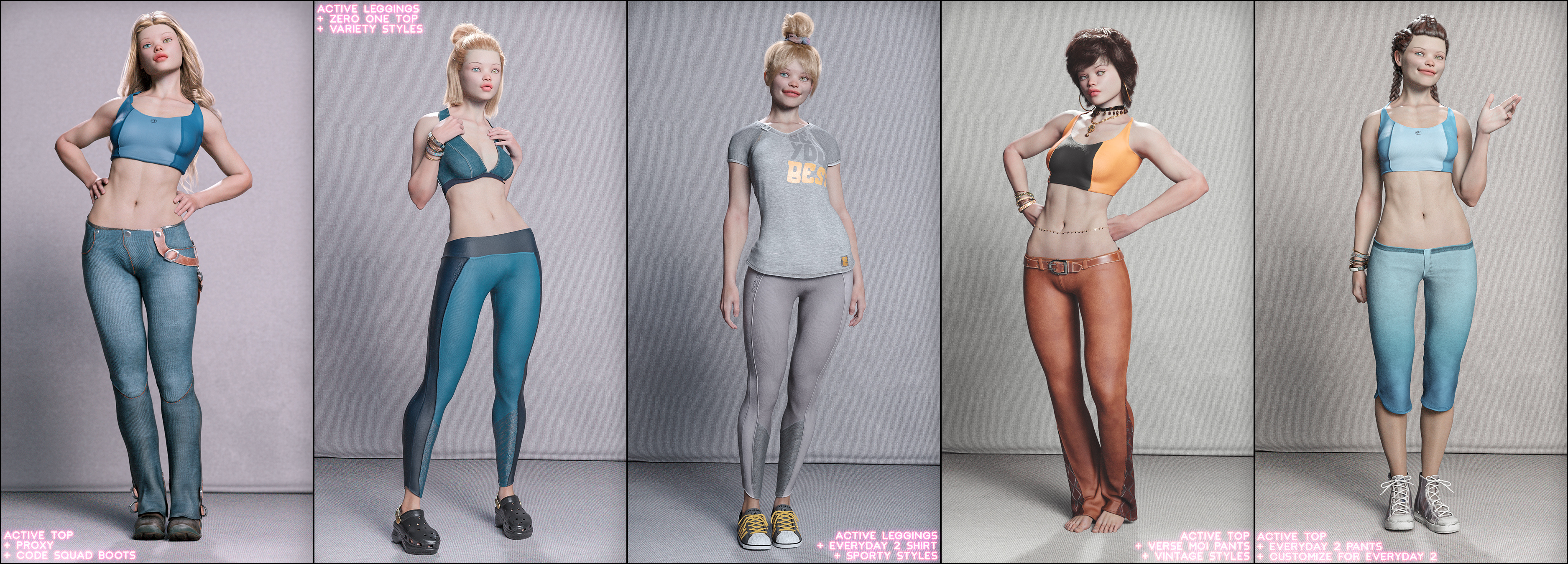 Verse Active Outfit for Genesis 8 and 8.1 Females | Daz 3D