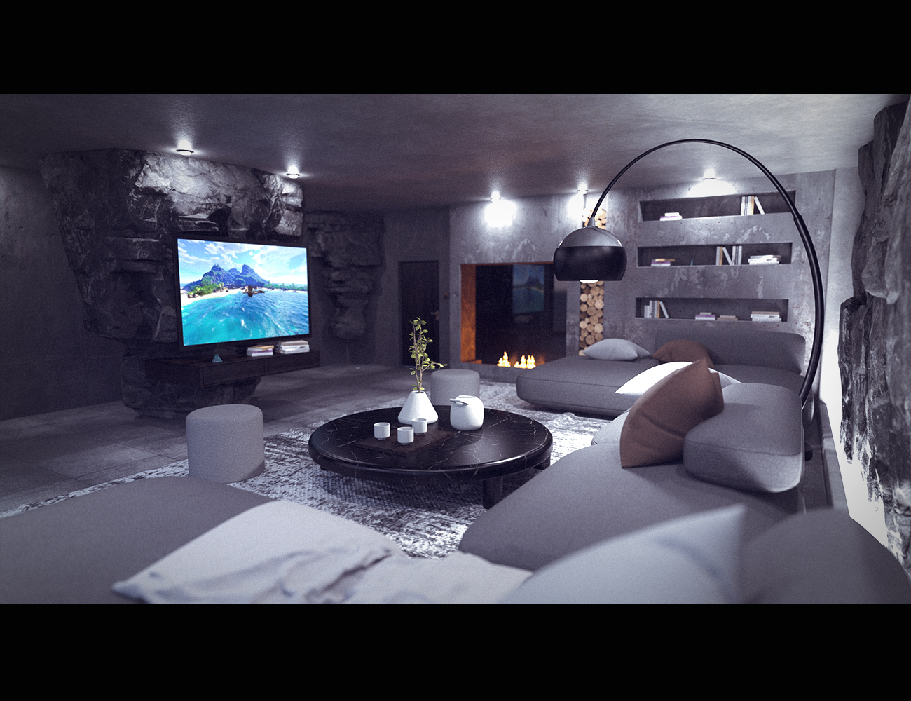 The Cliff House Living Room | Daz 3D