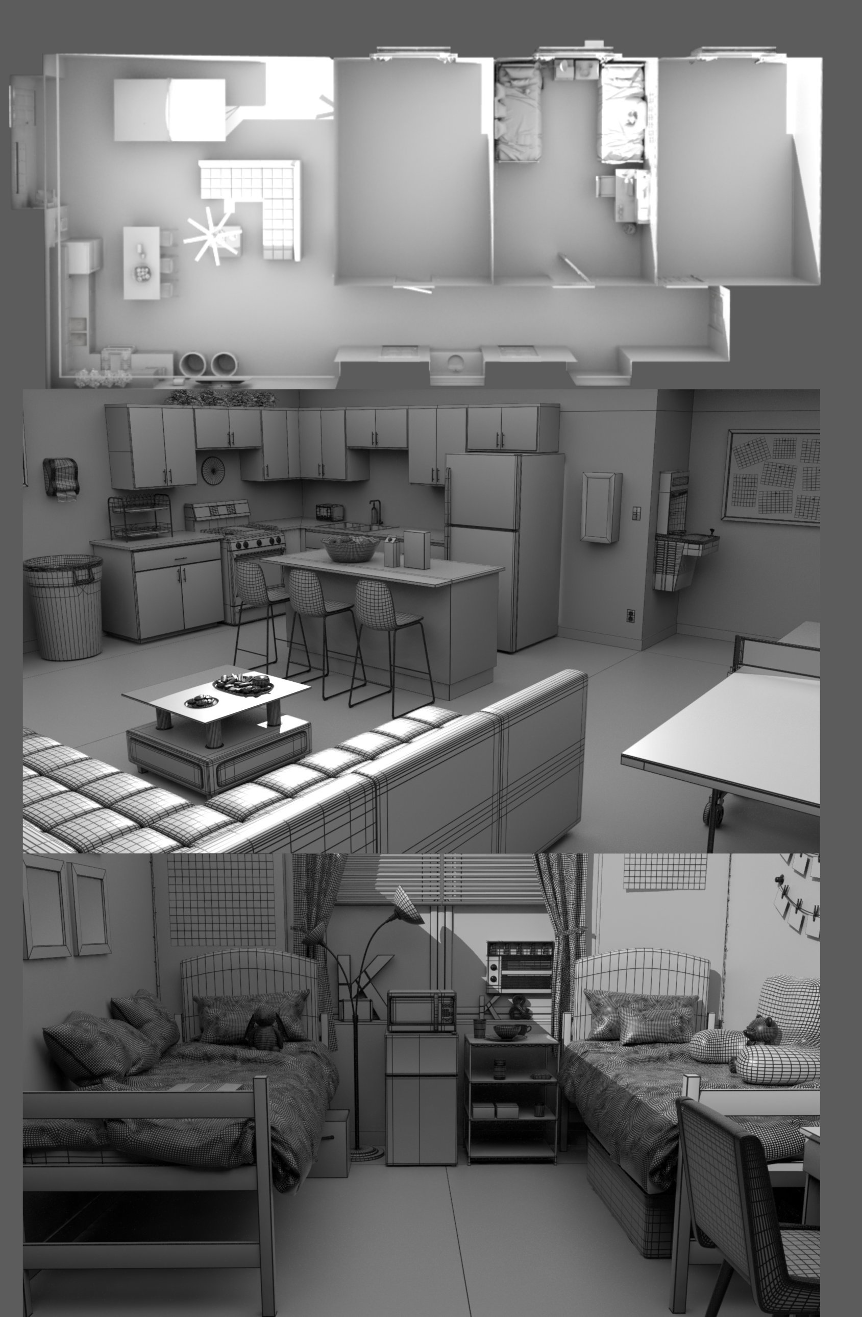 FG College Dorm Floor | Daz 3D