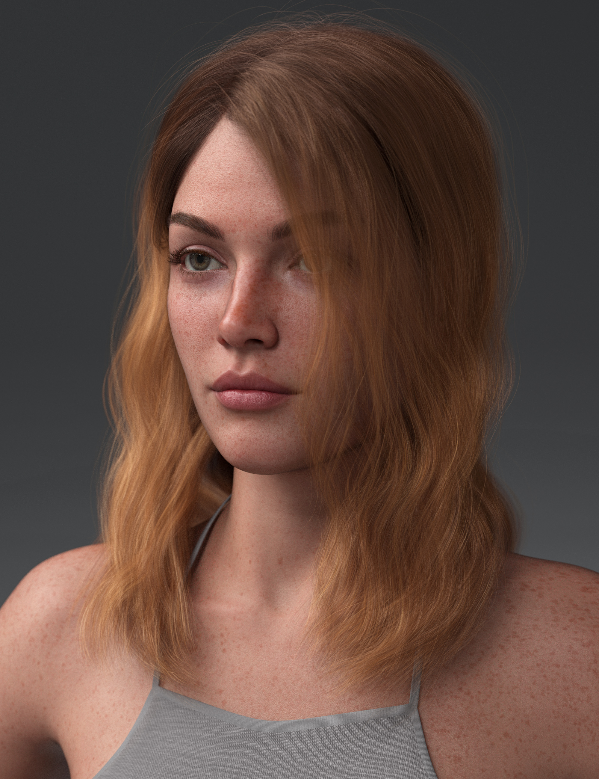 Side Parted Long Bob Hair for Genesis 9 | Daz 3D
