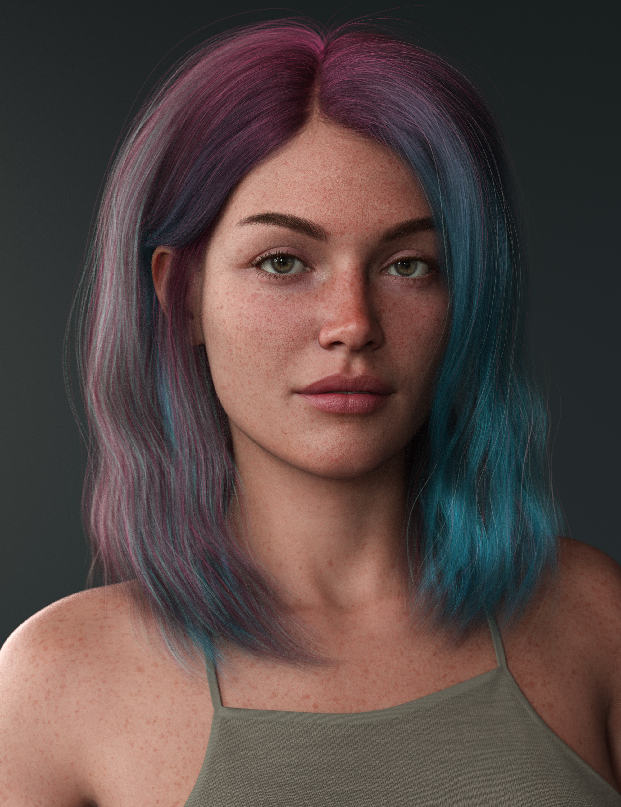 Side Parted Long Bob Hair Texture Expansion | Daz 3D