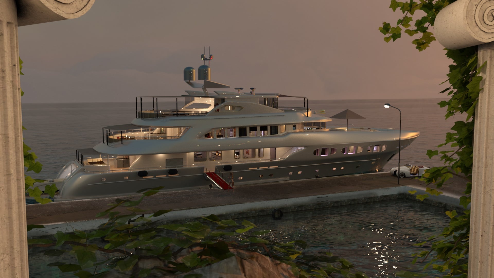 PW Customizable SuperYacht Lady Fortuna | Daz 3D
