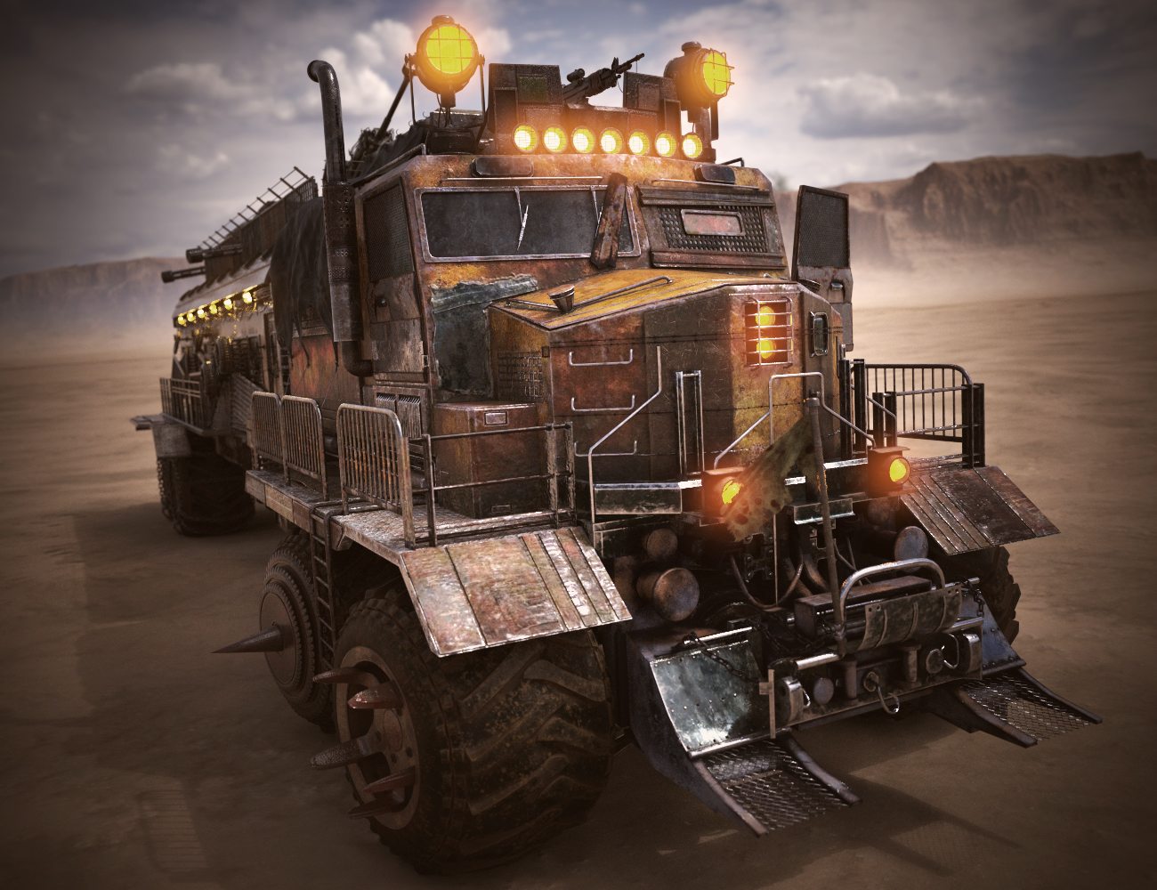 CH Post-Apocalyptic Locomotive Truck | Daz 3D