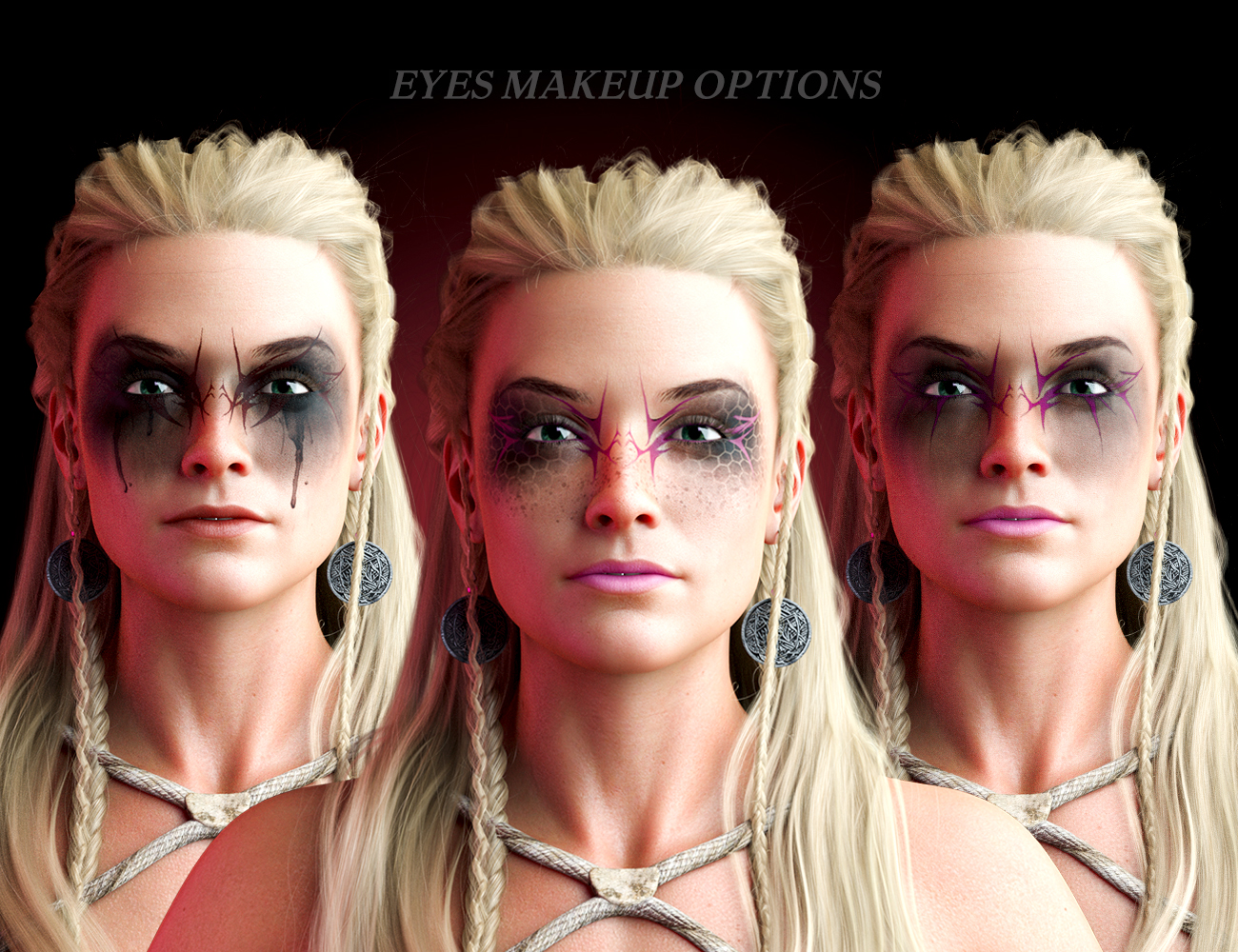 M3D Fantasy Makeup Geoshell and Earrings for Genesis 8 and 8.1 Females | Daz 3D