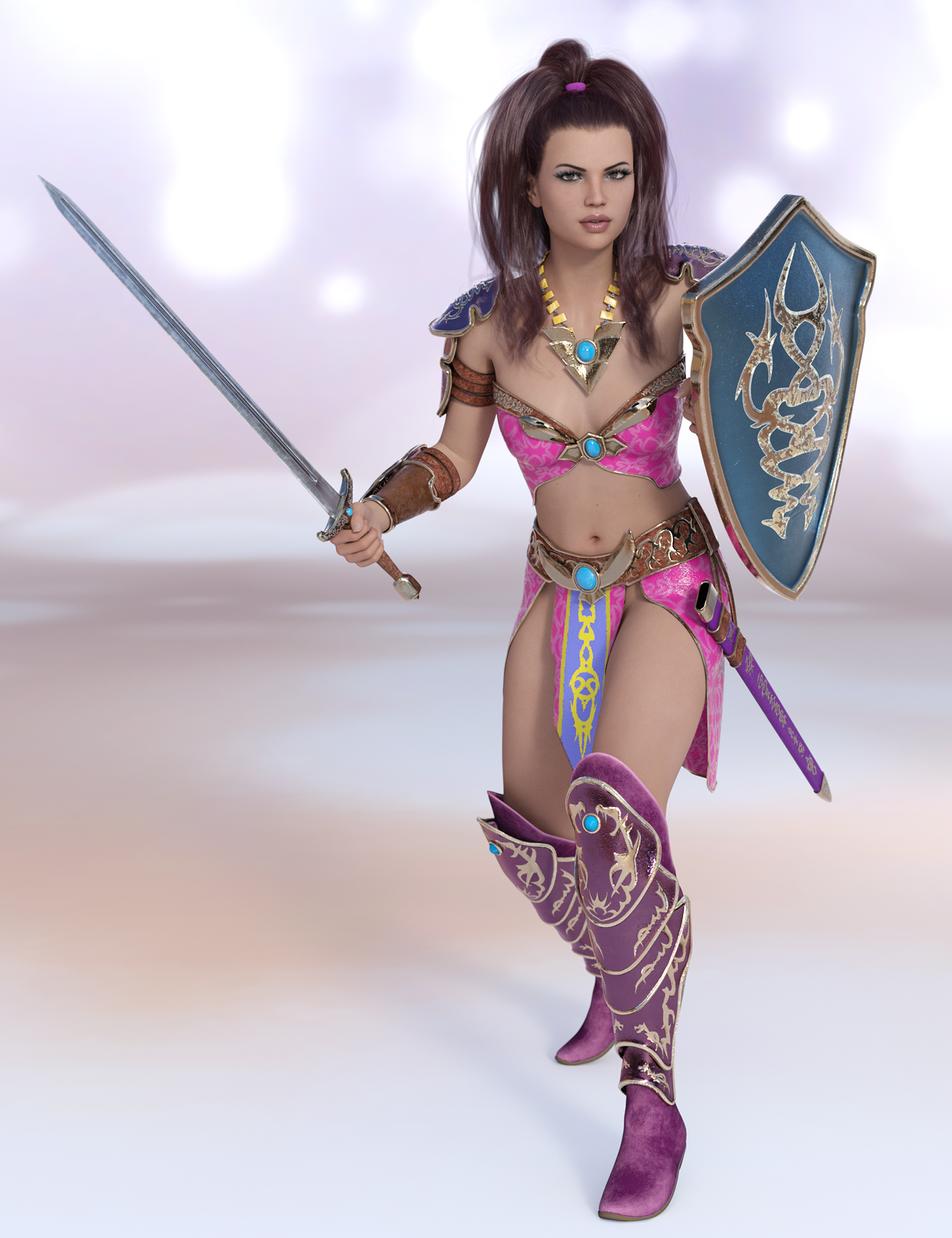 EF Weapons for Charming Defender for Genesis 8 and 8.1 Females | Daz 3D