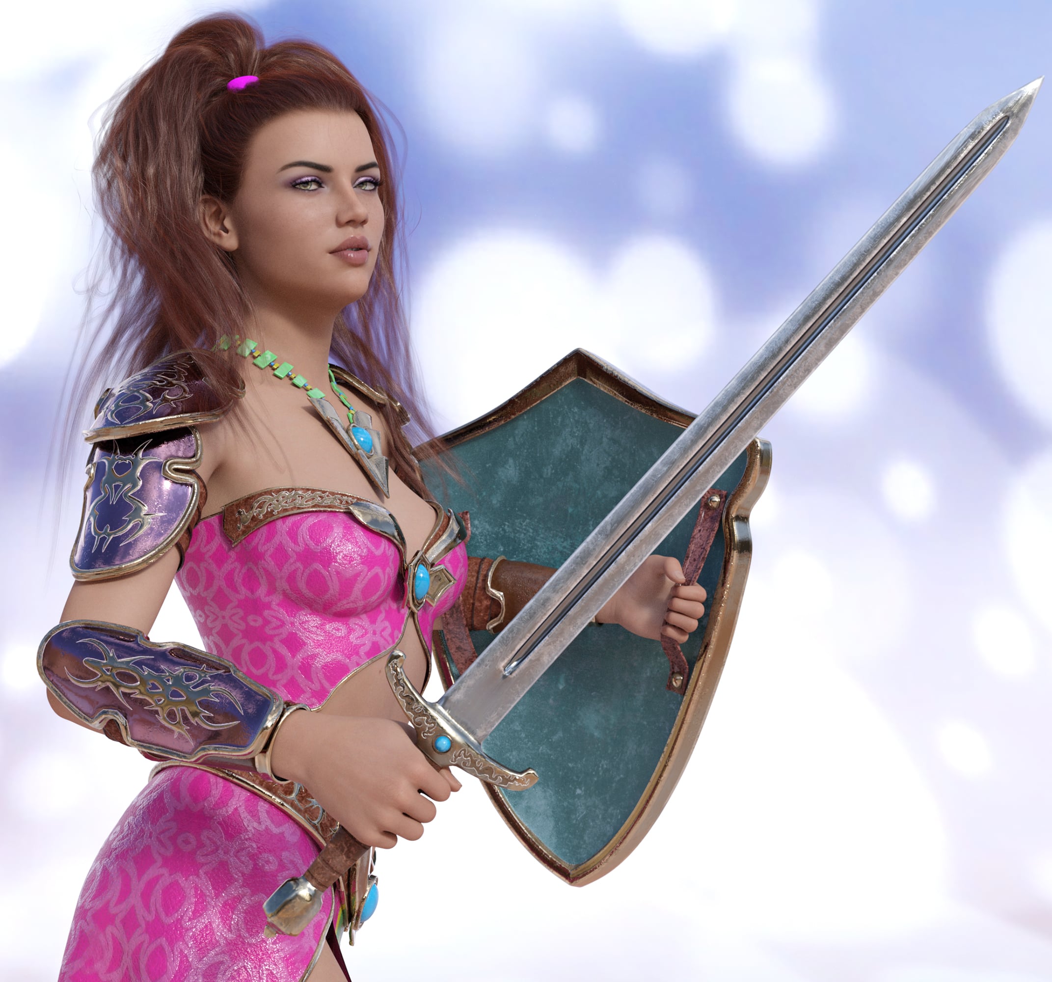 EF Weapons for Charming Defender for Genesis 8 and 8.1 Females | Daz 3D