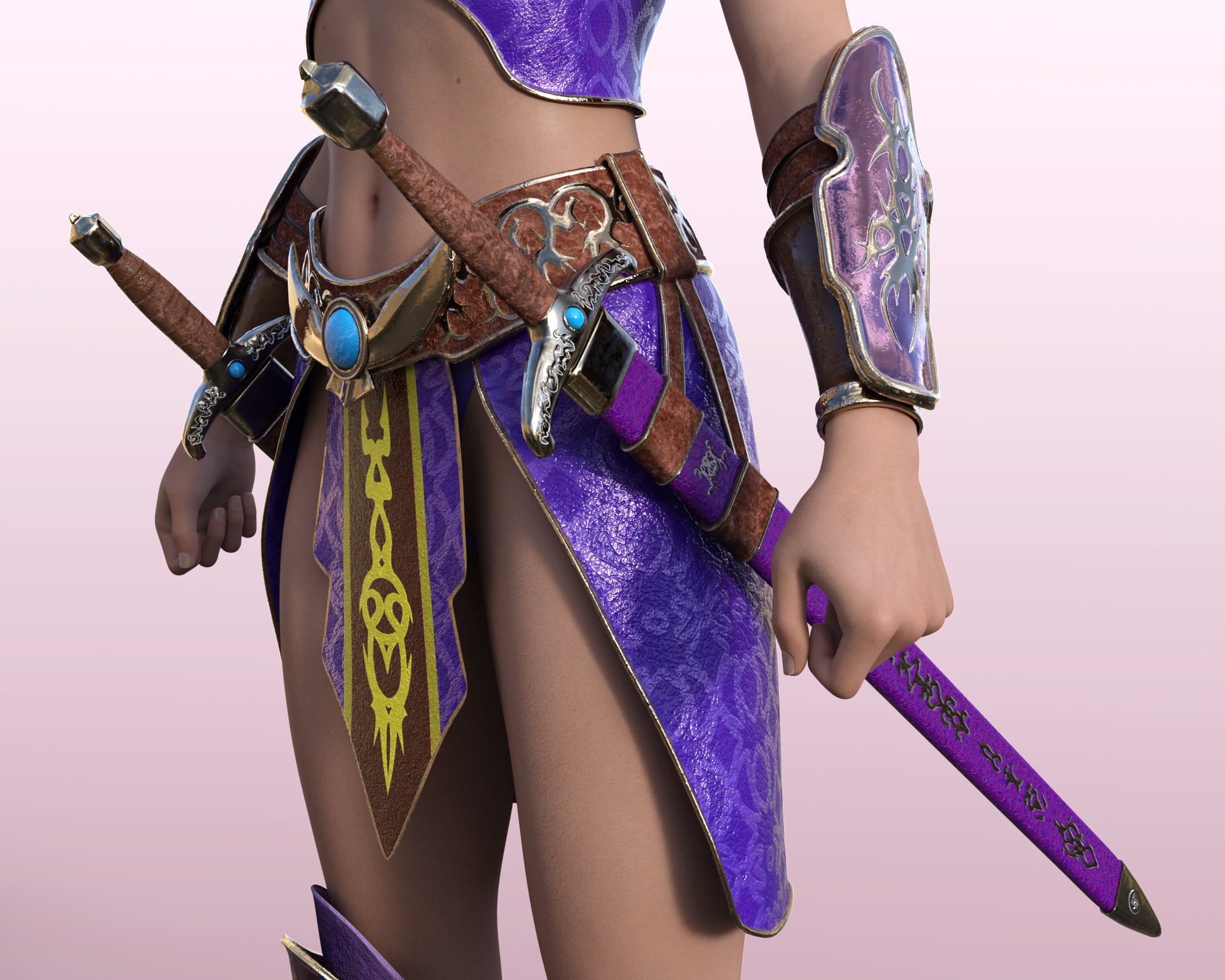 EF Weapons for Charming Defender for Genesis 8 and 8.1 Females | Daz 3D