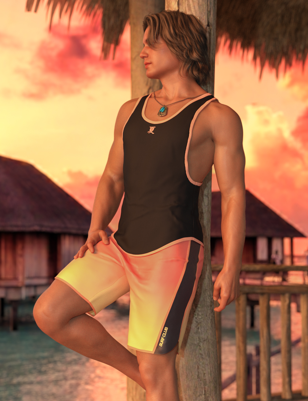 Chasing Summer I dForce Outfit for Genesis 8.1 Males | Daz 3D