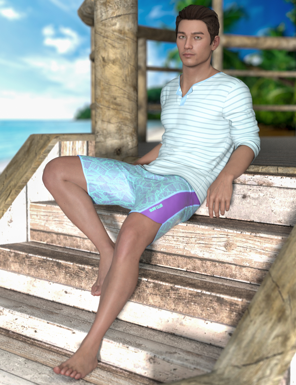 Chasing Summer I dForce Outfit for Genesis 8.1 Males | Daz 3D
