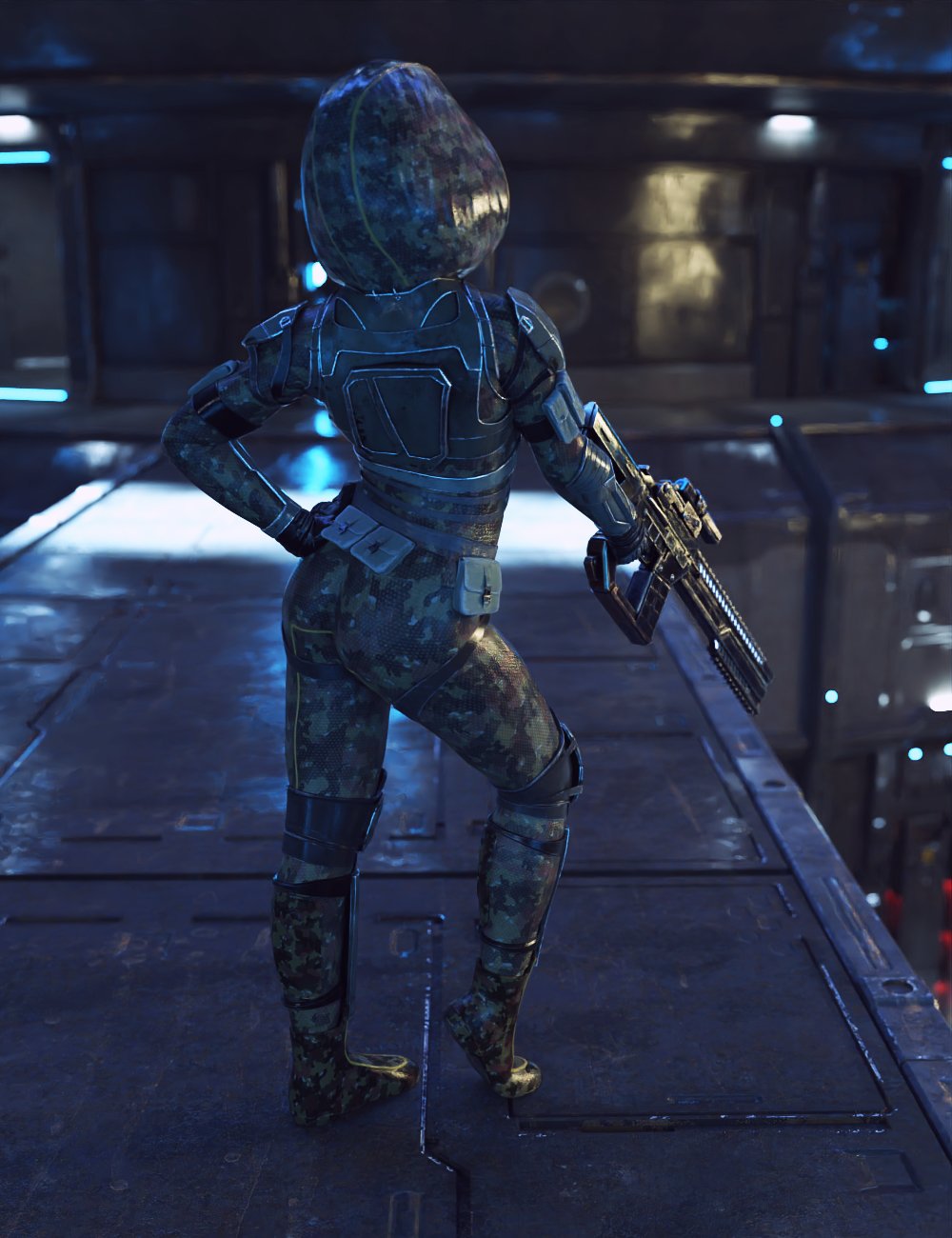 CH Futuristic Soldier Suit for Genesis 8, 8.1, and 9 | Daz 3D