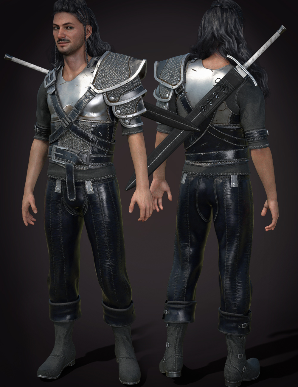 Elf Warrior Outfit for Genesis 8 and 8.1 Male Texture Add-On | Daz 3D