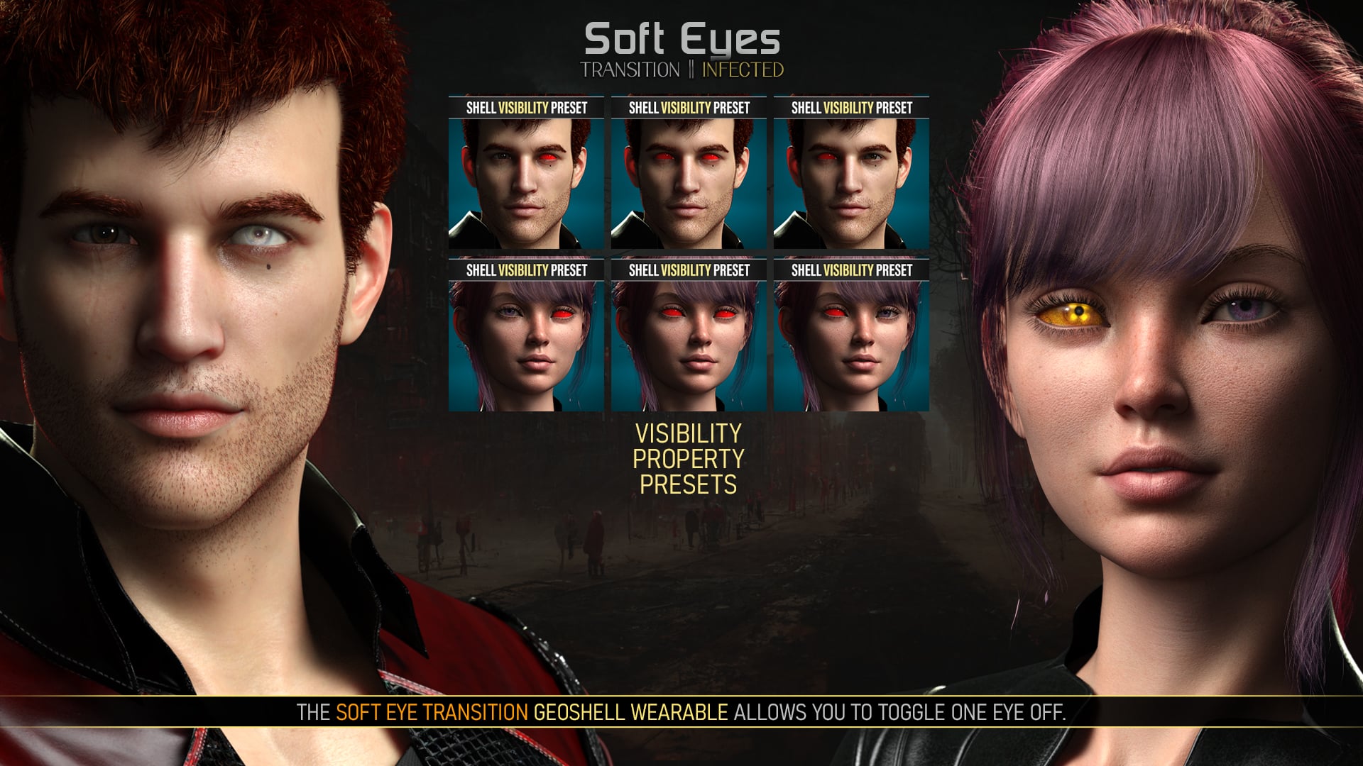 Soft Eyes Transition Infected for Genesis 8.1 | Daz 3D