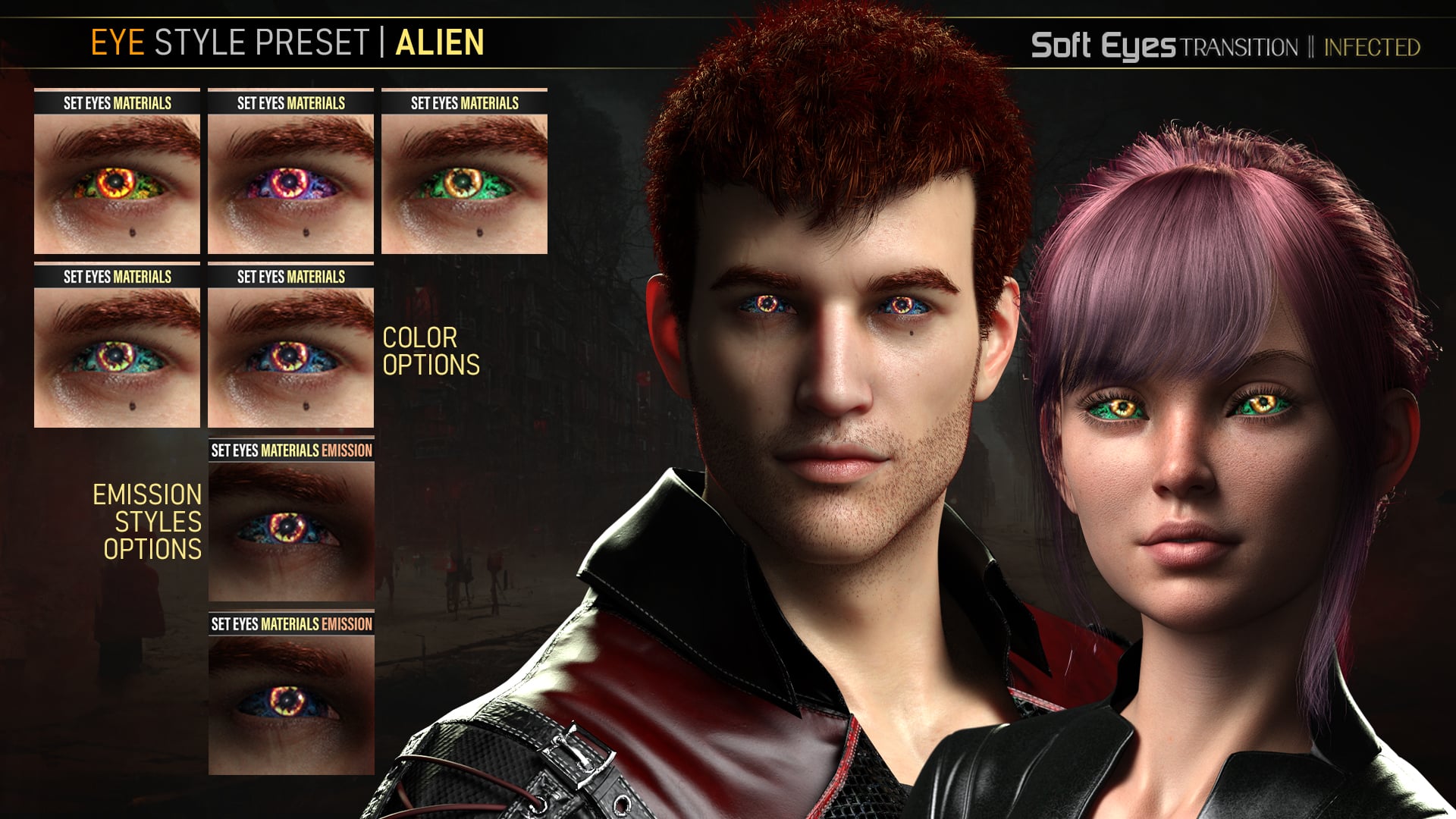 Soft Eyes Transition Infected for Genesis 8.1 | Daz 3D
