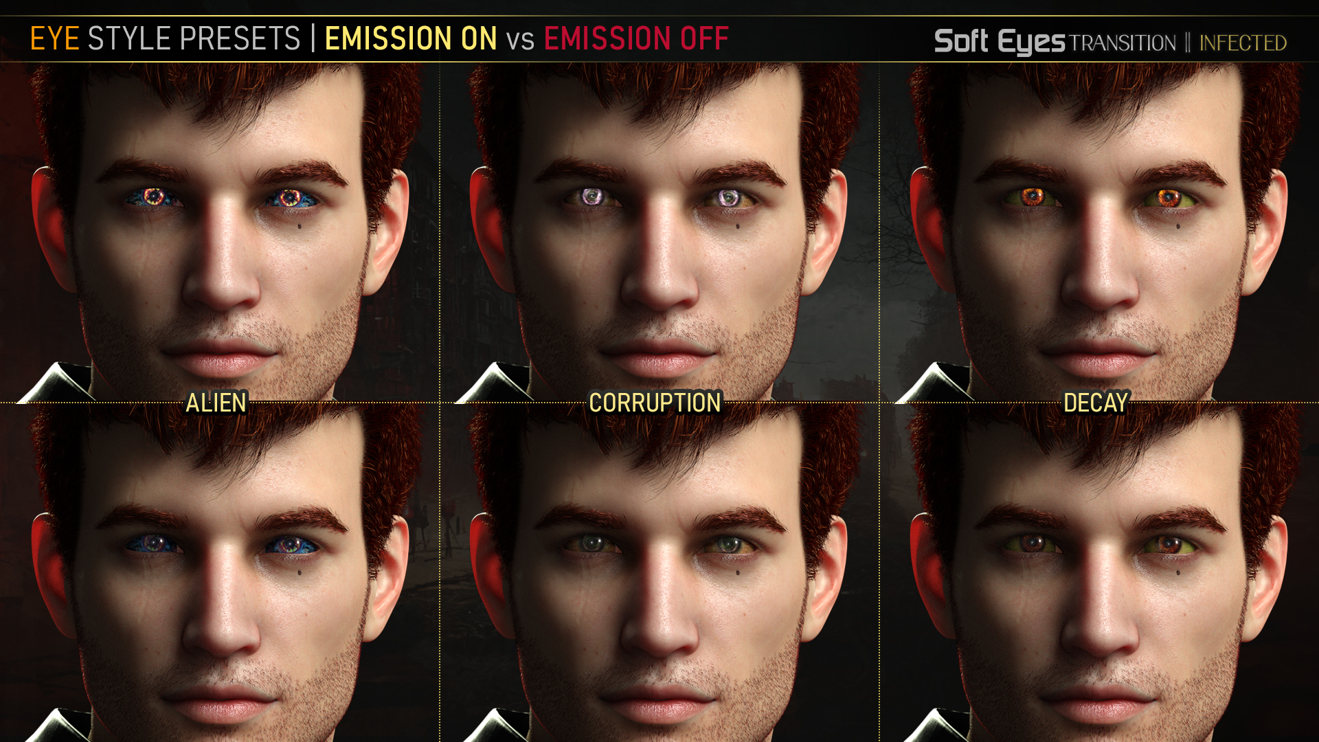 Soft Eyes Transition Infected for Genesis 8.1 | Daz 3D