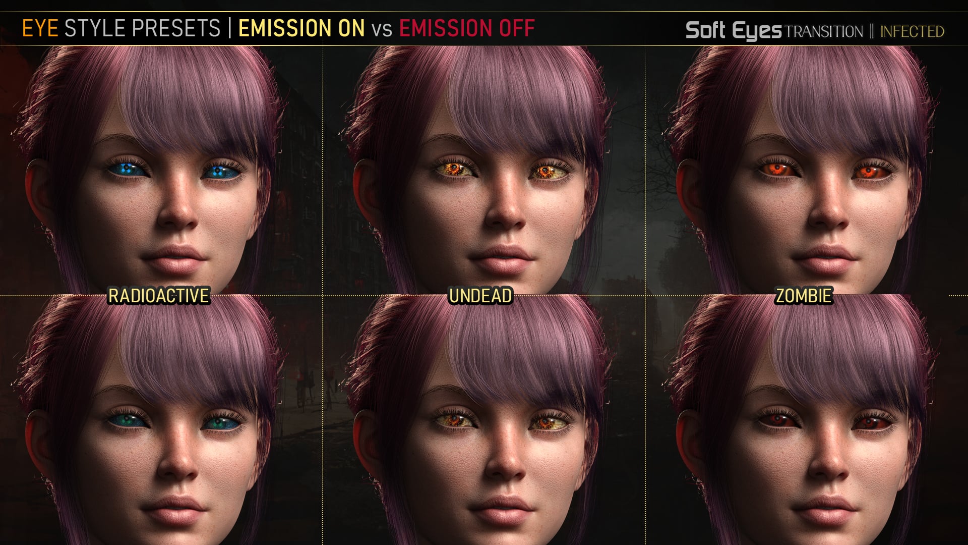 Soft Eyes Transition Infected for Genesis 8.1 | Daz 3D