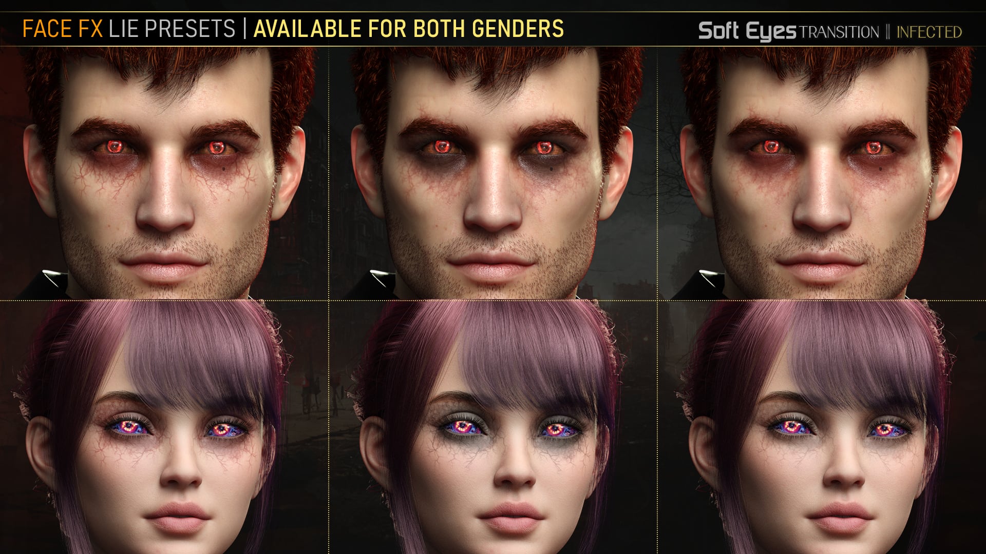 Soft Eyes Transition Infected for Genesis 8.1 | Daz 3D