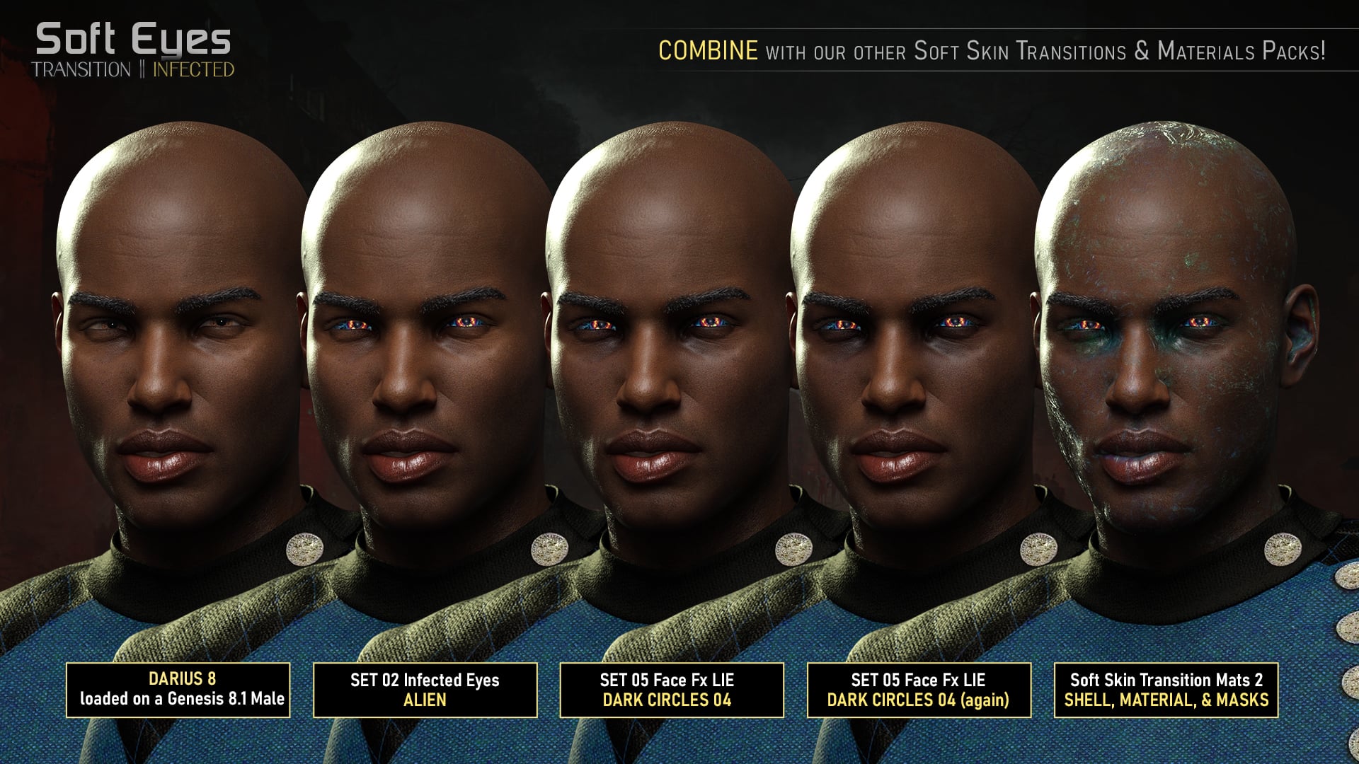 Soft Eyes Transition Infected for Genesis 8.1 | Daz 3D