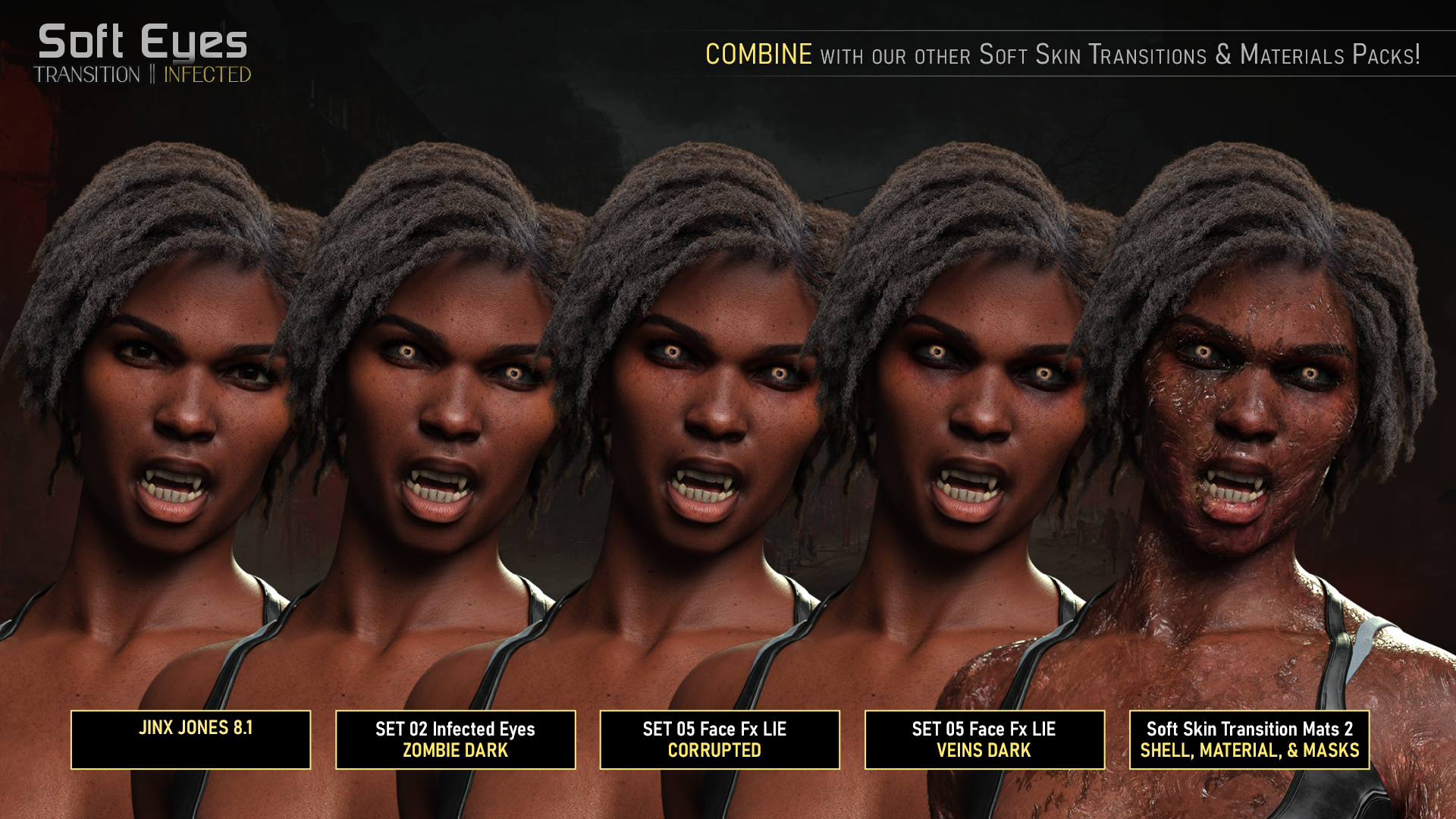 Soft Eyes Transition Infected for Genesis 8.1 | Daz 3D