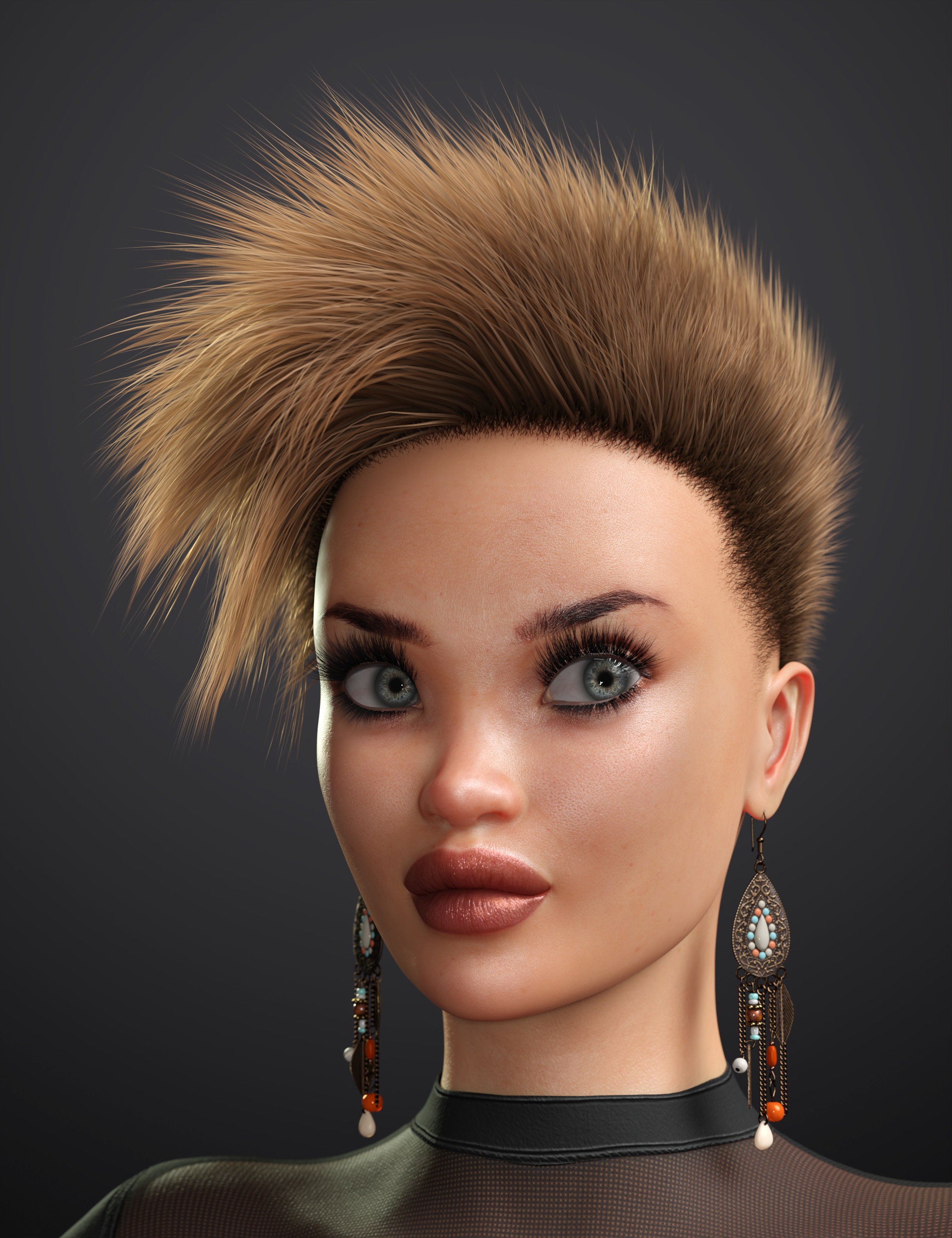Side Spikes Hair for Genesis 3, 8, 8.1, and 9 | Daz 3D
